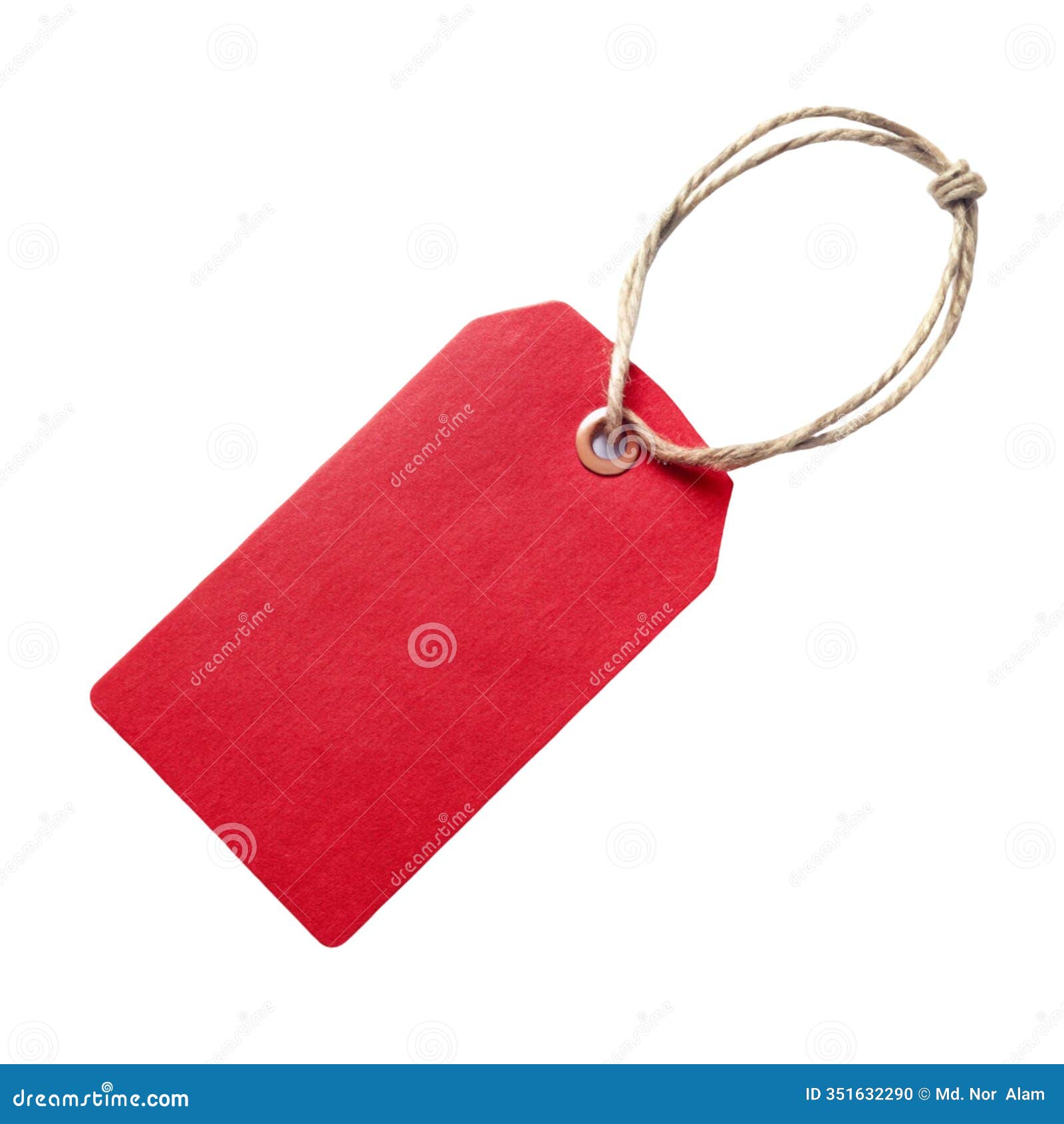 Red Paper Price Tag with String Isolated on White Background Stock ...