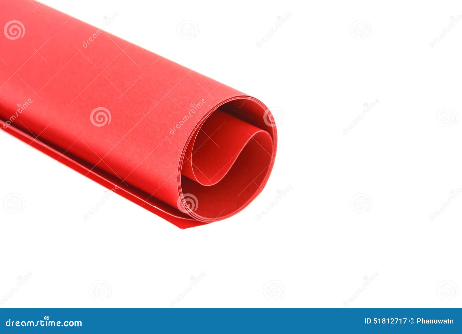 Red paper roll stock image. Image of isolated, abstract - 51812717
