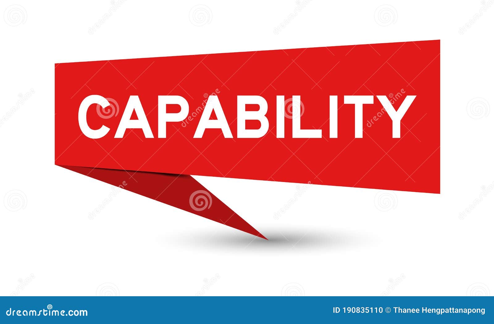 Red Speech Banner with Word Capability on White Background Stock Vector ...