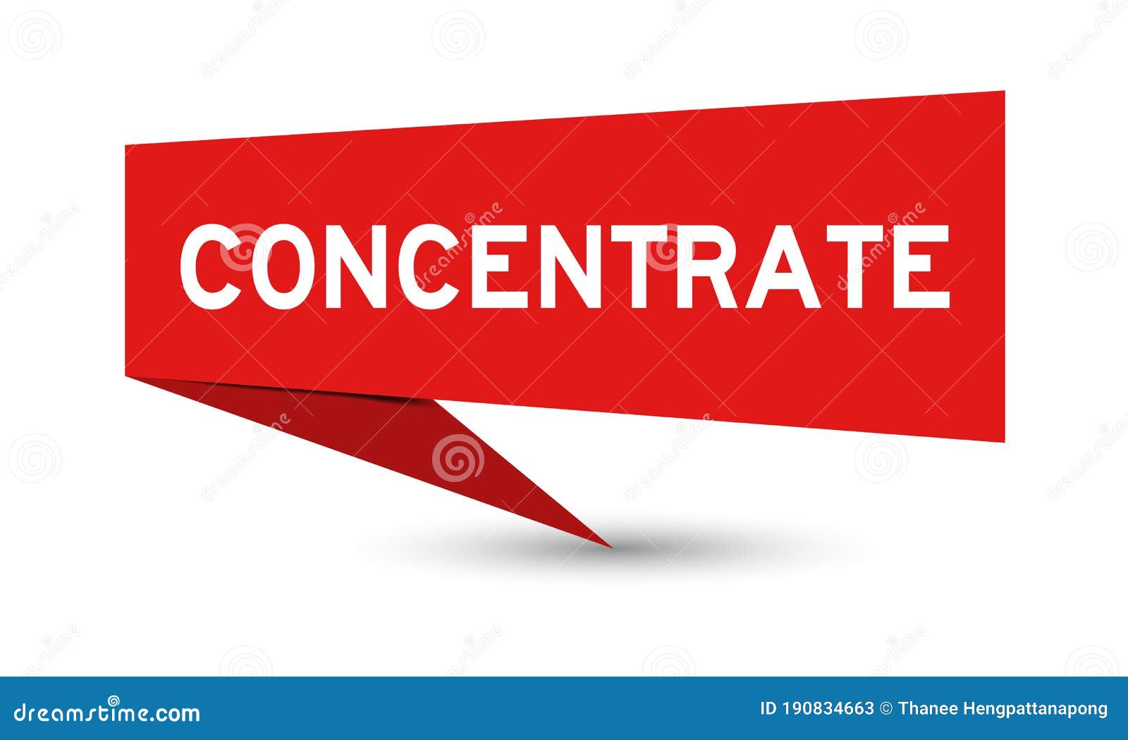 Red Speech Banner with Word Concentrate on White Background Stock ...