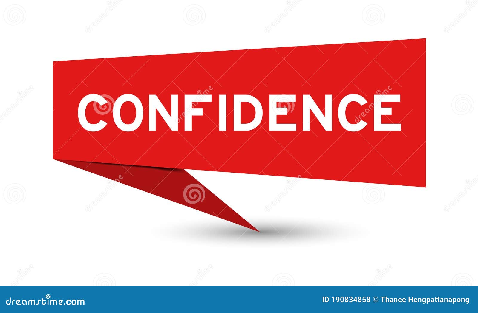 Red Speech Banner with Word Confidence on White Background Stock Vector ...