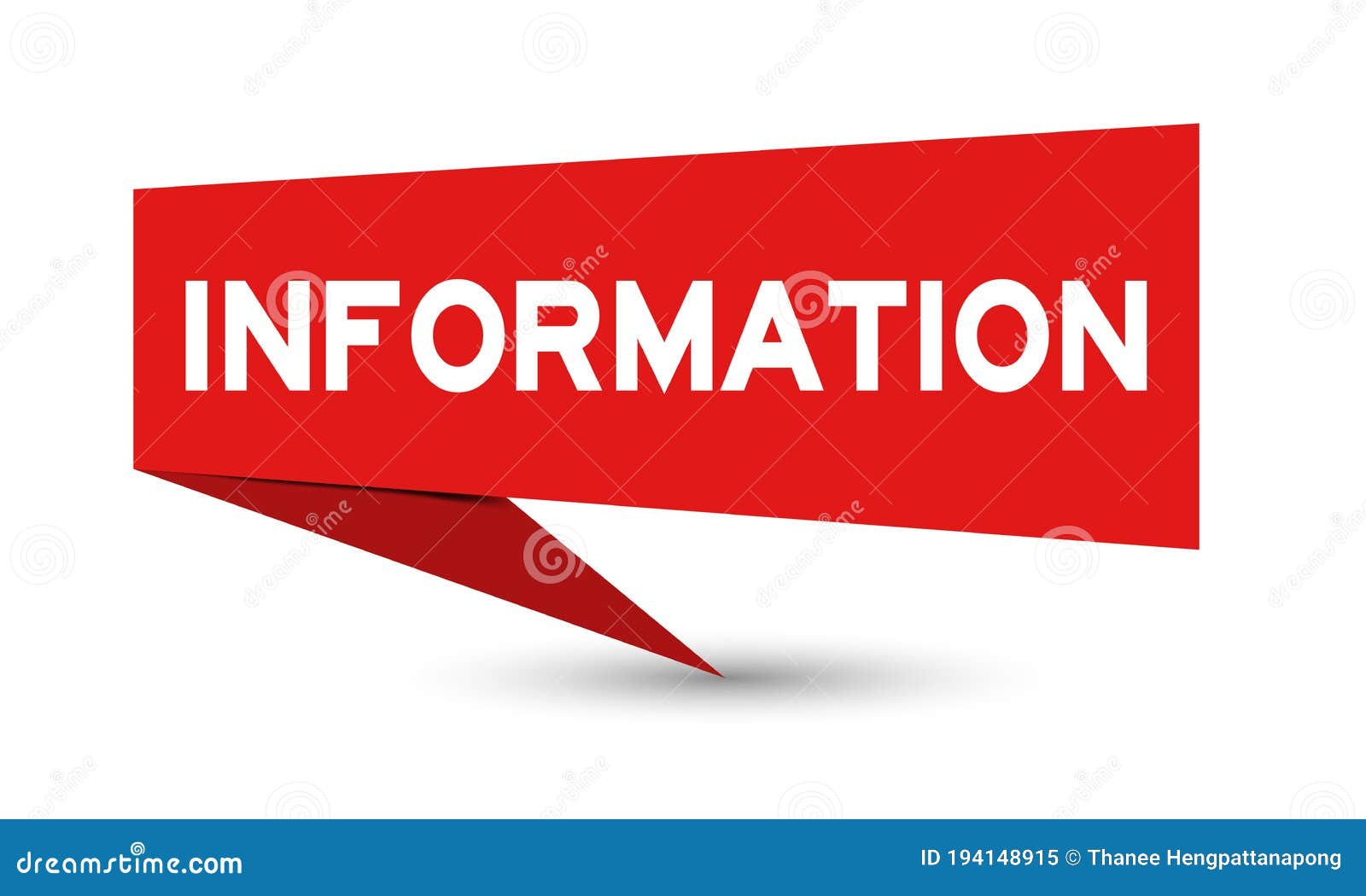 Red Speech Banner with Word Information on White Background Vector ...