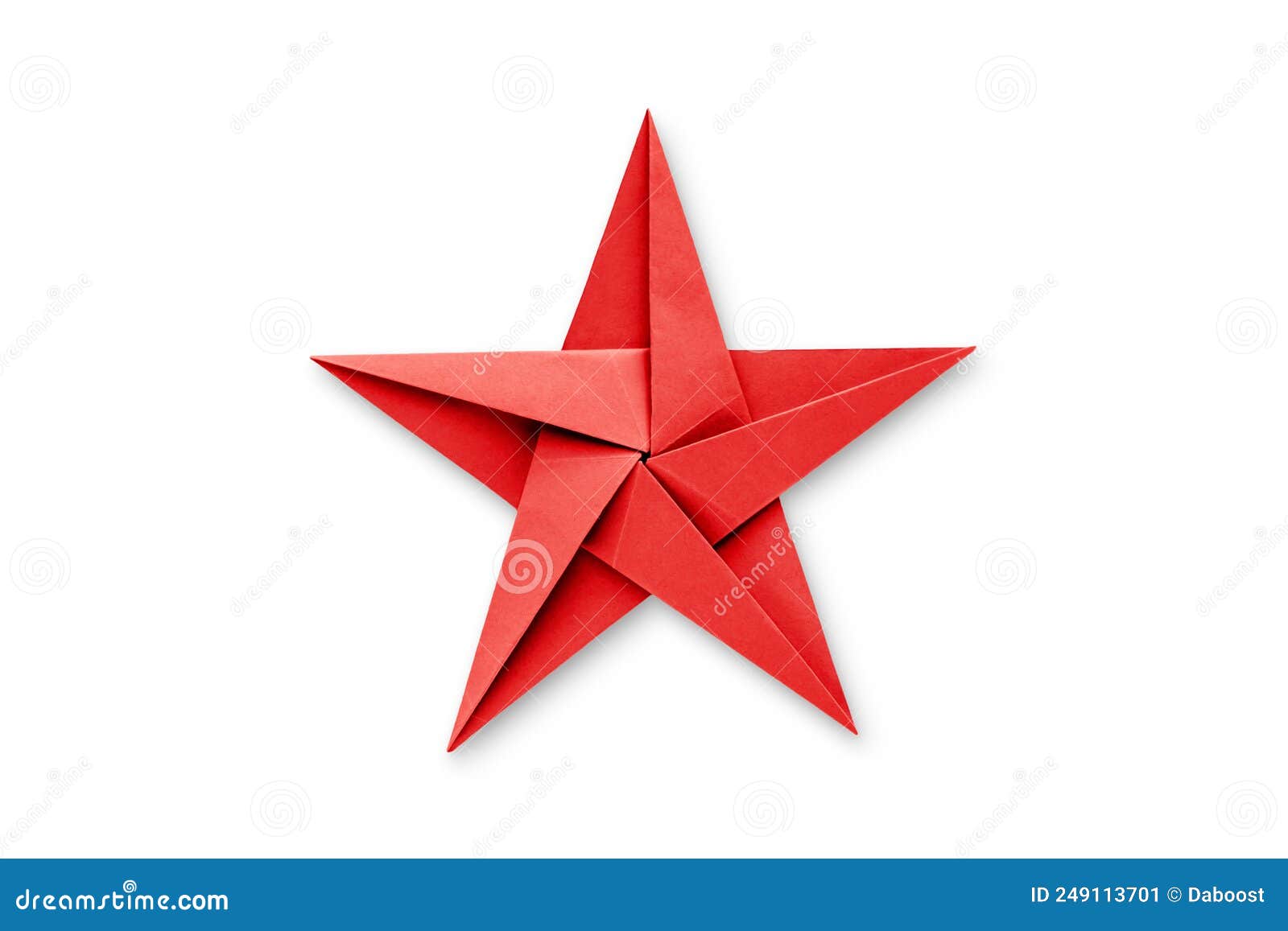 Red Paper Star Origami Isolated on a White Background Stock Image ...