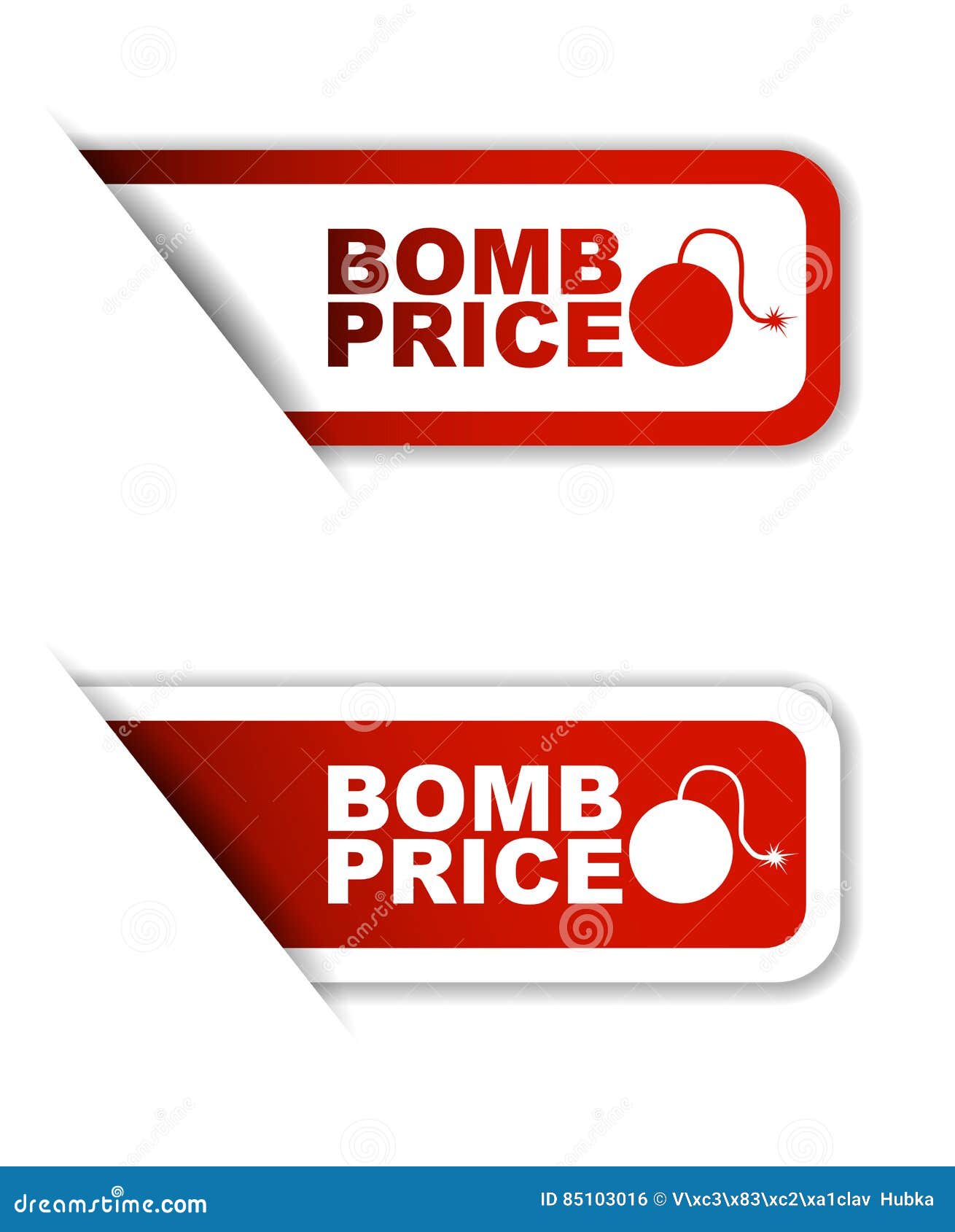 Red Paper Sticker Bomb Price Two Variant Stock Illustration ...