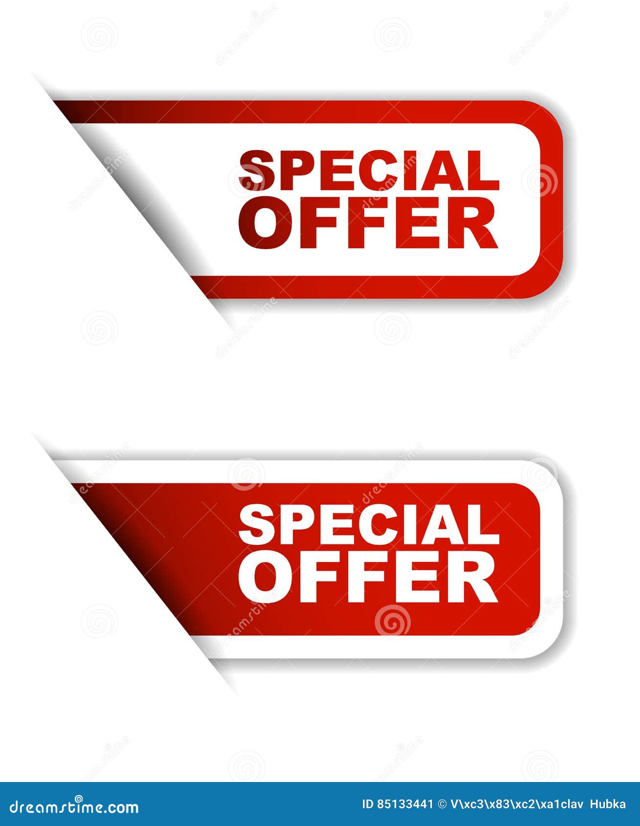 Red Paper Sticker Special Offer Two Variant Stock Illustration ...