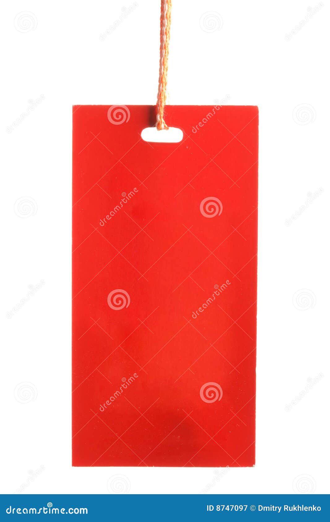 Red paper tag isolated stock image. Image of empty, label - 8747097