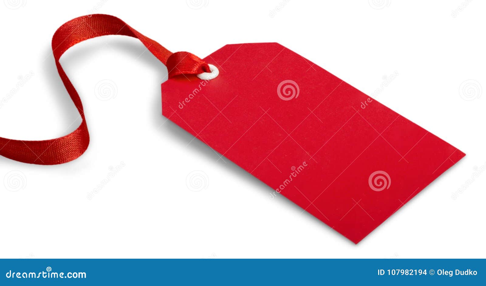 Red Paper Tag on White Background Stock Photo - Image of retail, paper ...