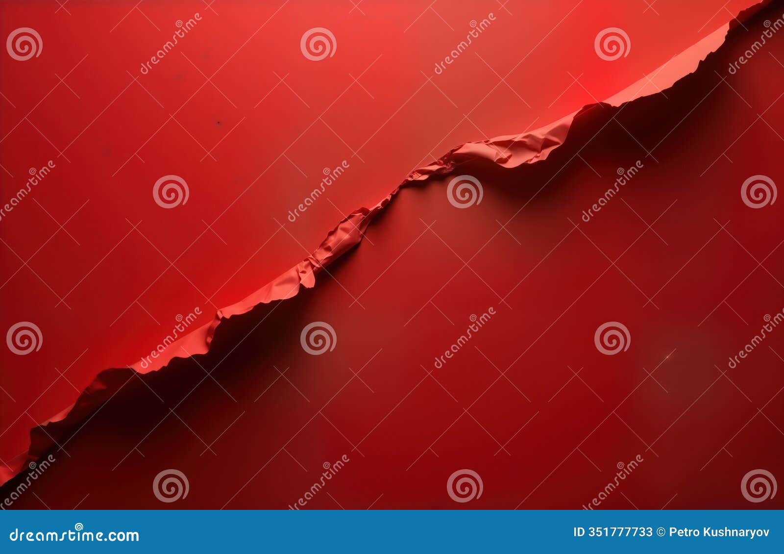 Red Paper with Tear Rip Shows Dramatic Contrast. Torn Paper with Shadow ...