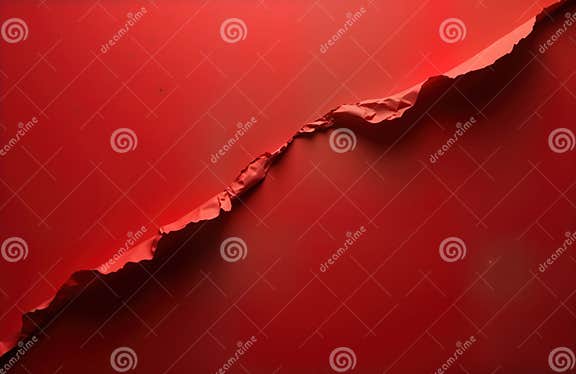 Red Paper with Tear Rip Shows Dramatic Contrast. Torn Paper with Shadow ...
