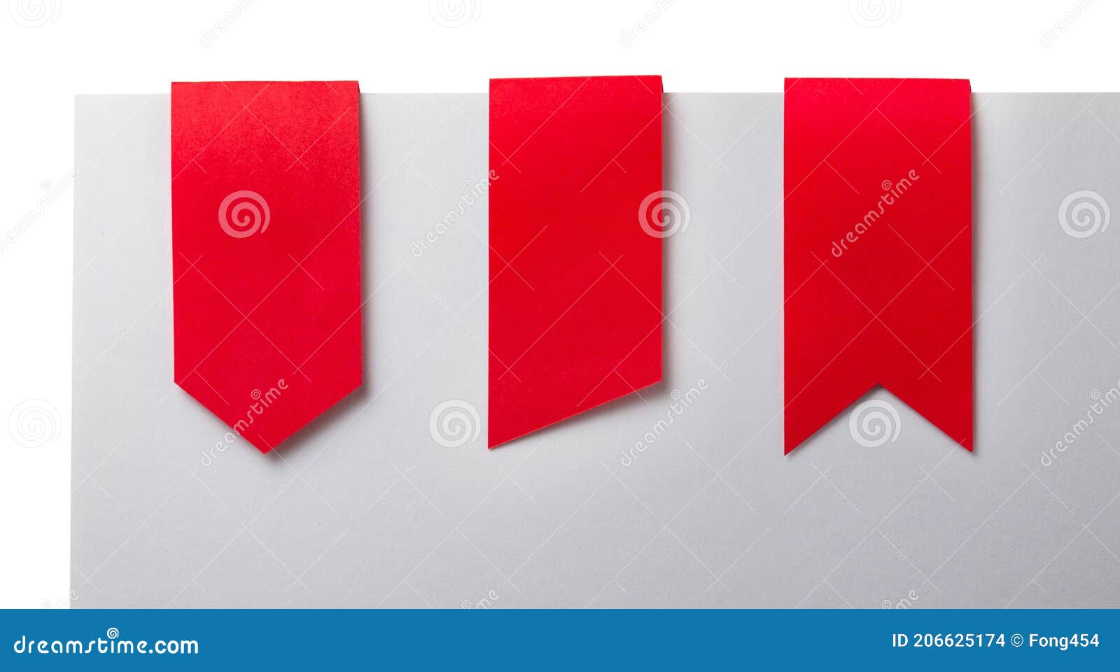 Red Paper Use As Label Banner Ribbons on White Background Stock ...