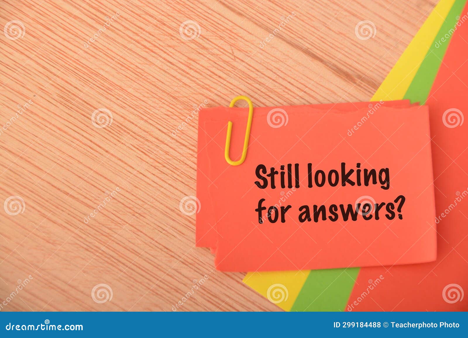 Red Paper Written with STILL LOOKING for ANSWERS Stock Photo - Image of ...