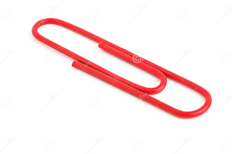 Red paperclip stock image. Image of clamp, accessory - 28606403