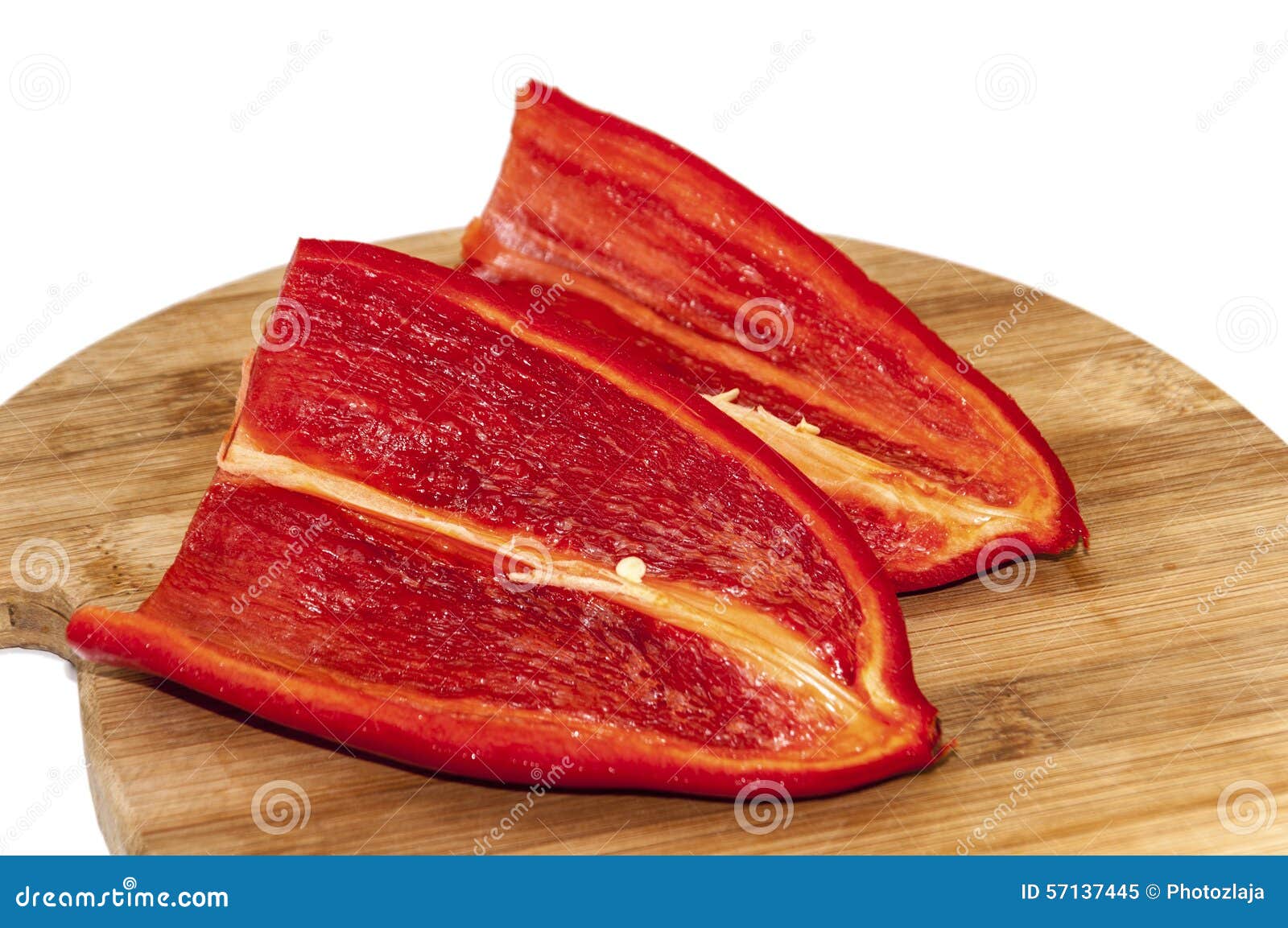 Red paprika sliced on half stock image. Image of nutritious - 57137445
