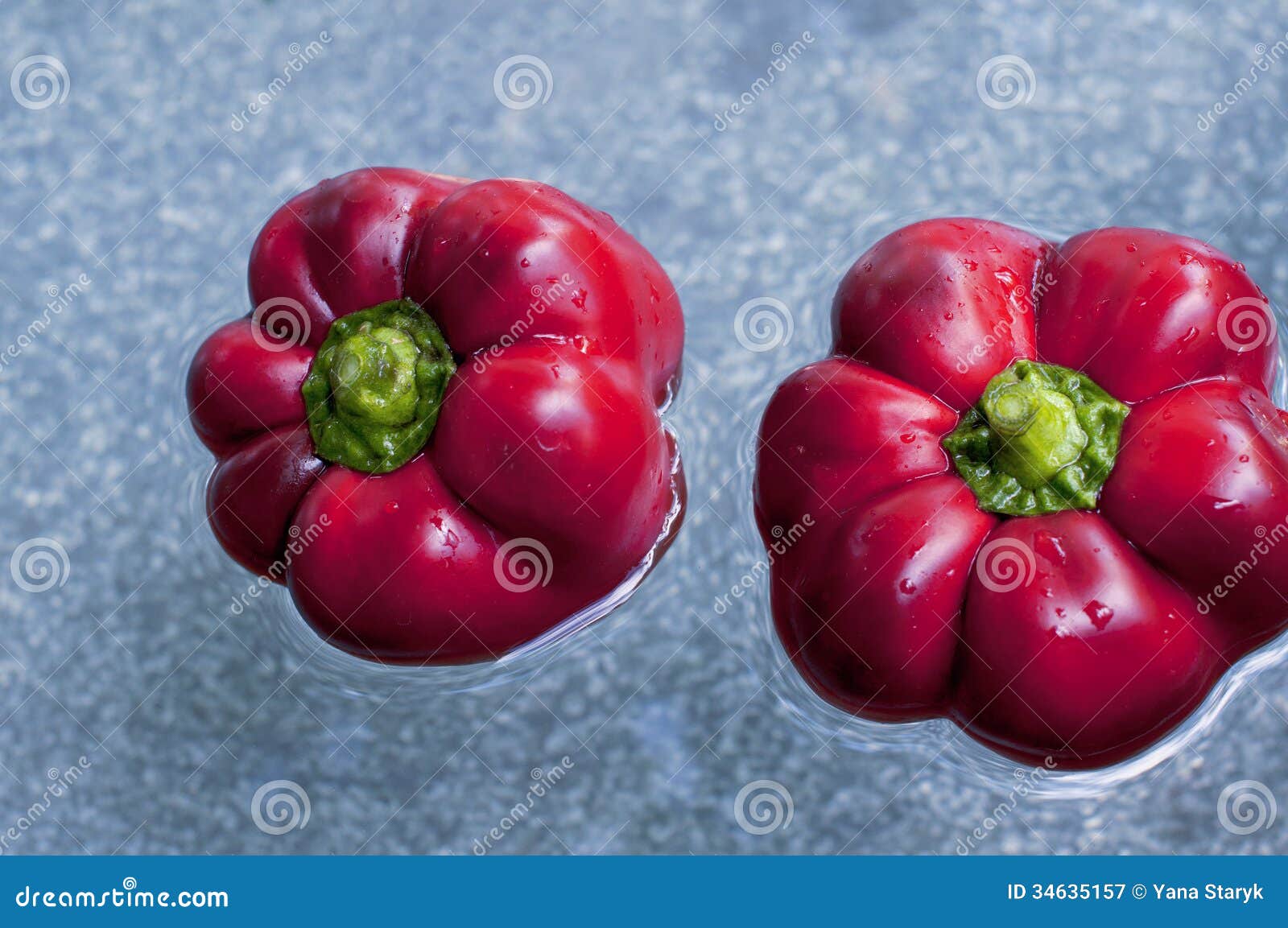 Red paprika in water stock image. Image of spring, fresh - 34635157