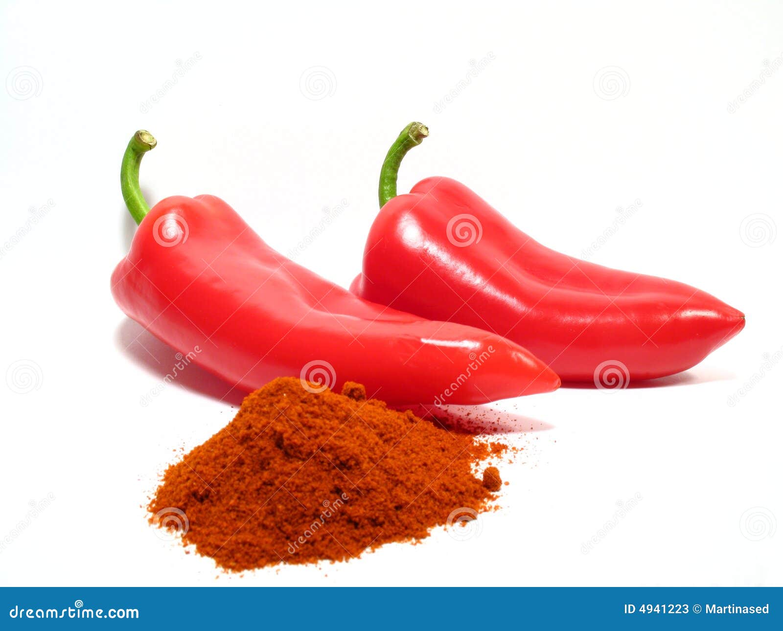 Red Paprikas and Ground Paprika Stock Image - Image of ingredient ...