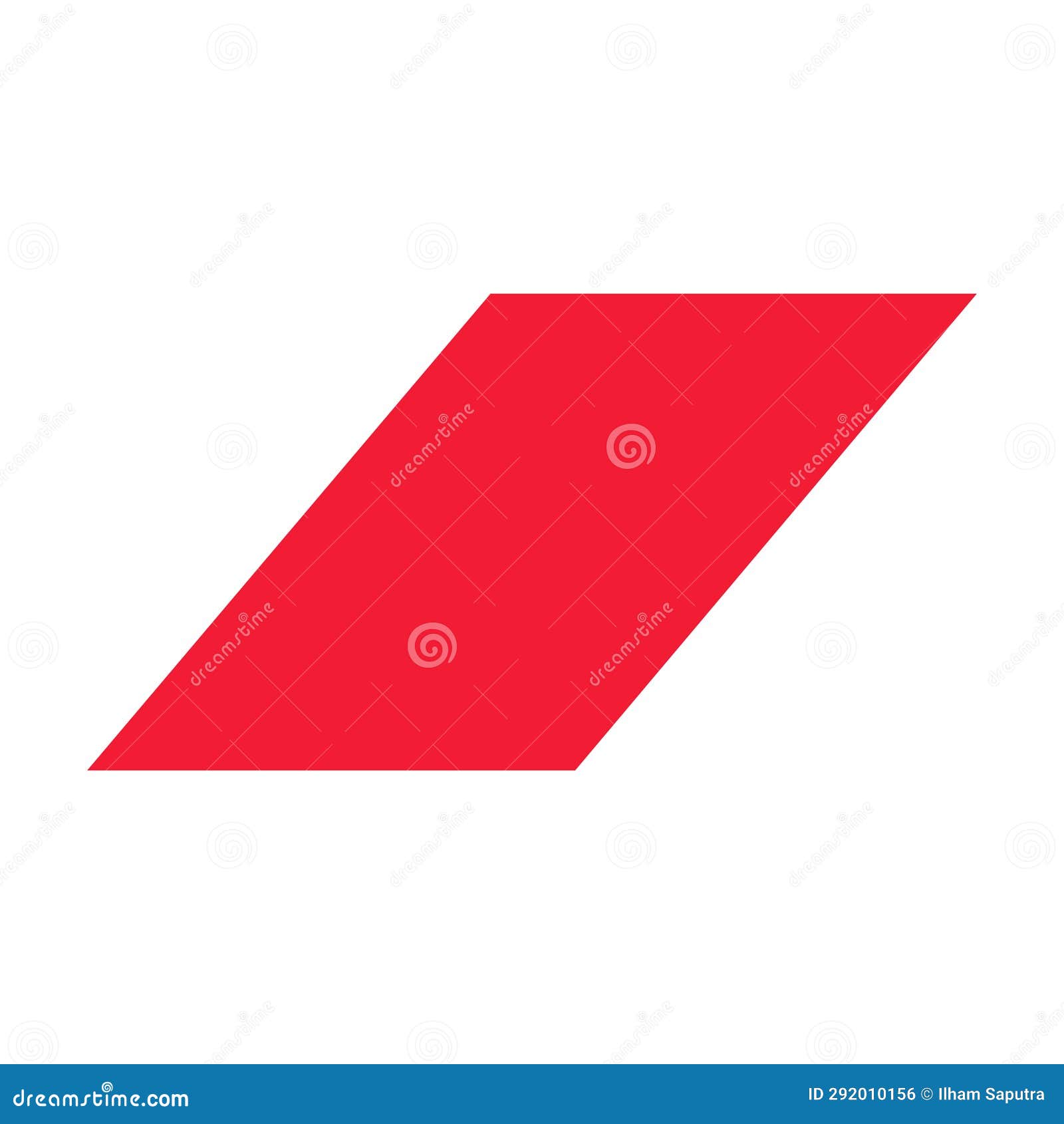 Red Parallelogram Basic Simple Shapes Isolated On White Background ...