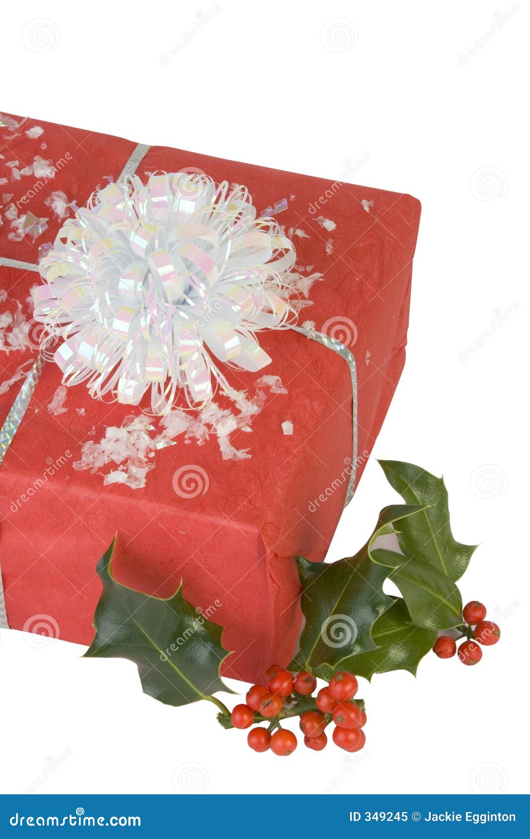Red parcel stock image. Image of gift, xmas, holly, ribbon - 349245