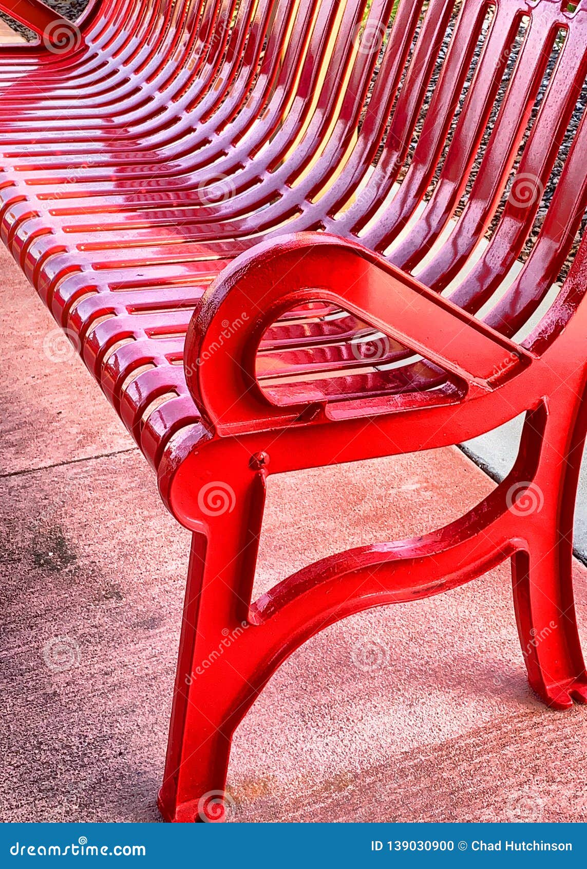 Red park bench stock photo. Image of painted, park, bench - 139030900
