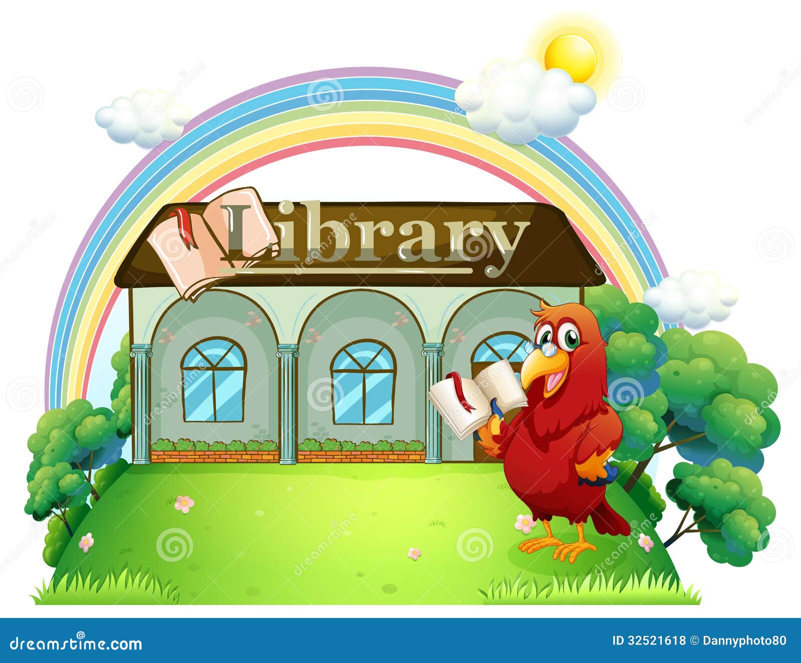Red Parrot Reading Front Library Stock Illustrations – 2 Red Parrot ...