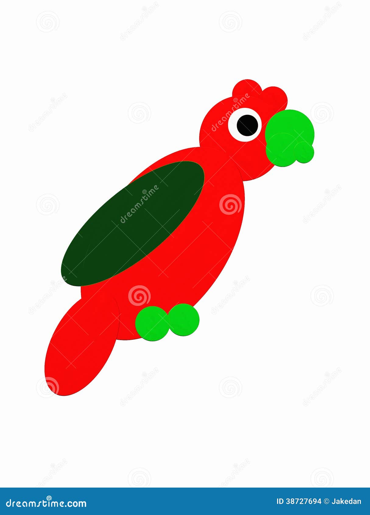 Red Parrot from Round Shapes Stock Illustration - Illustration of ...