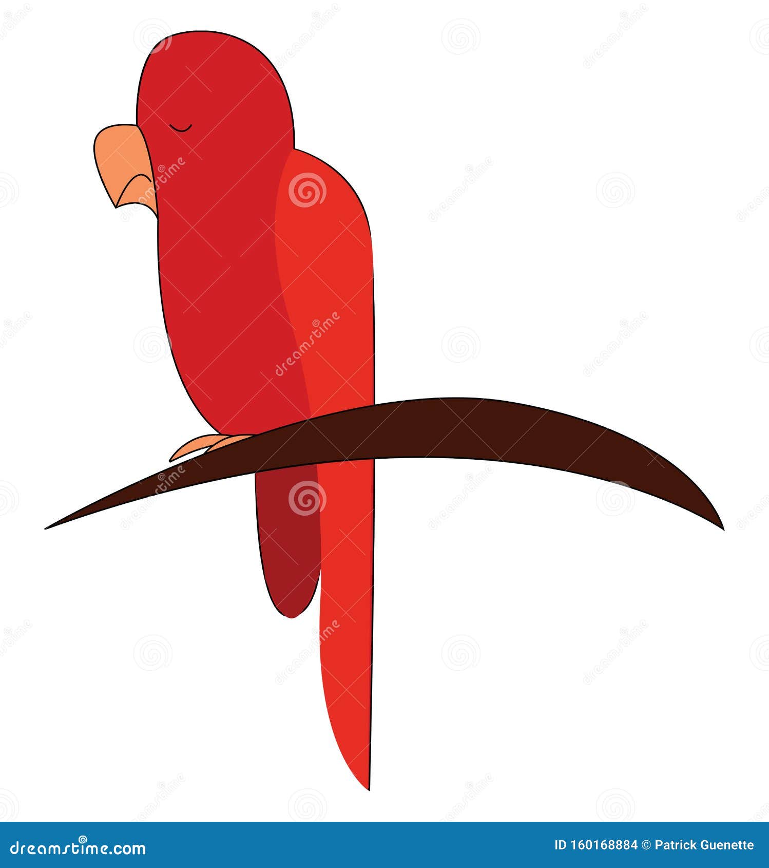 A Parrot on a Tree, Vector or Color Illustration Stock Illustration ...