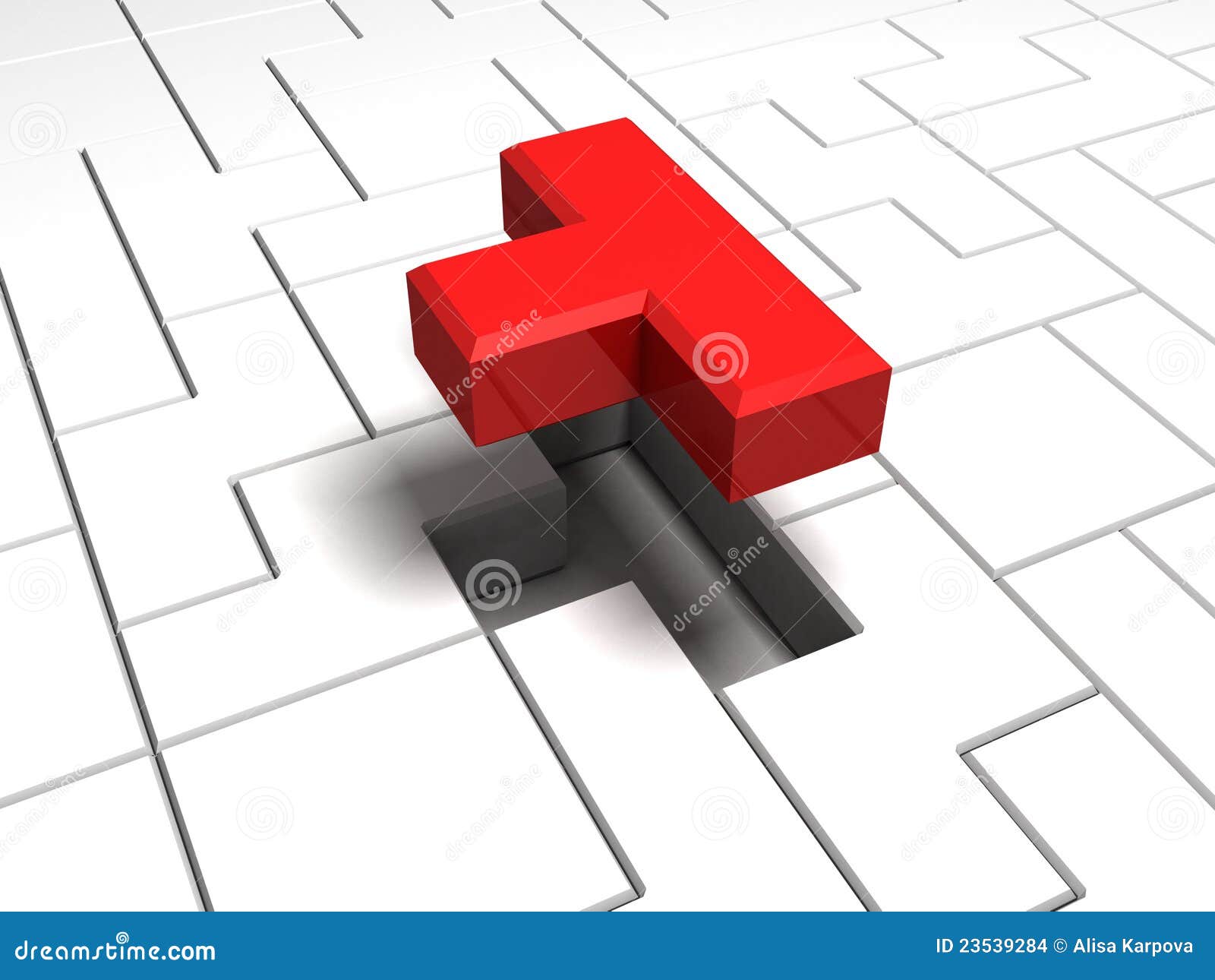 Red Part of One Interlocking Game Stock Illustration - Illustration of ...