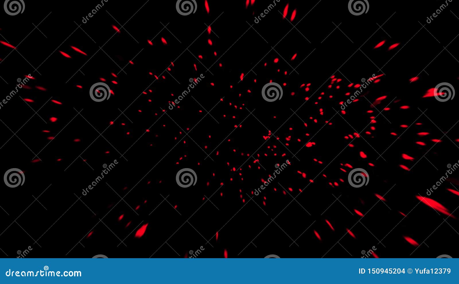 Red Particles Effect Dust Debris Isolated on Black Background, Motion ...