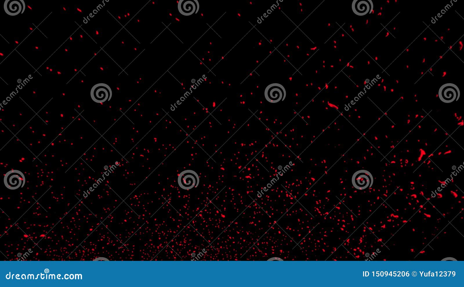 Red Particles Effect Dust Debris Isolated on Black Background, Motion ...