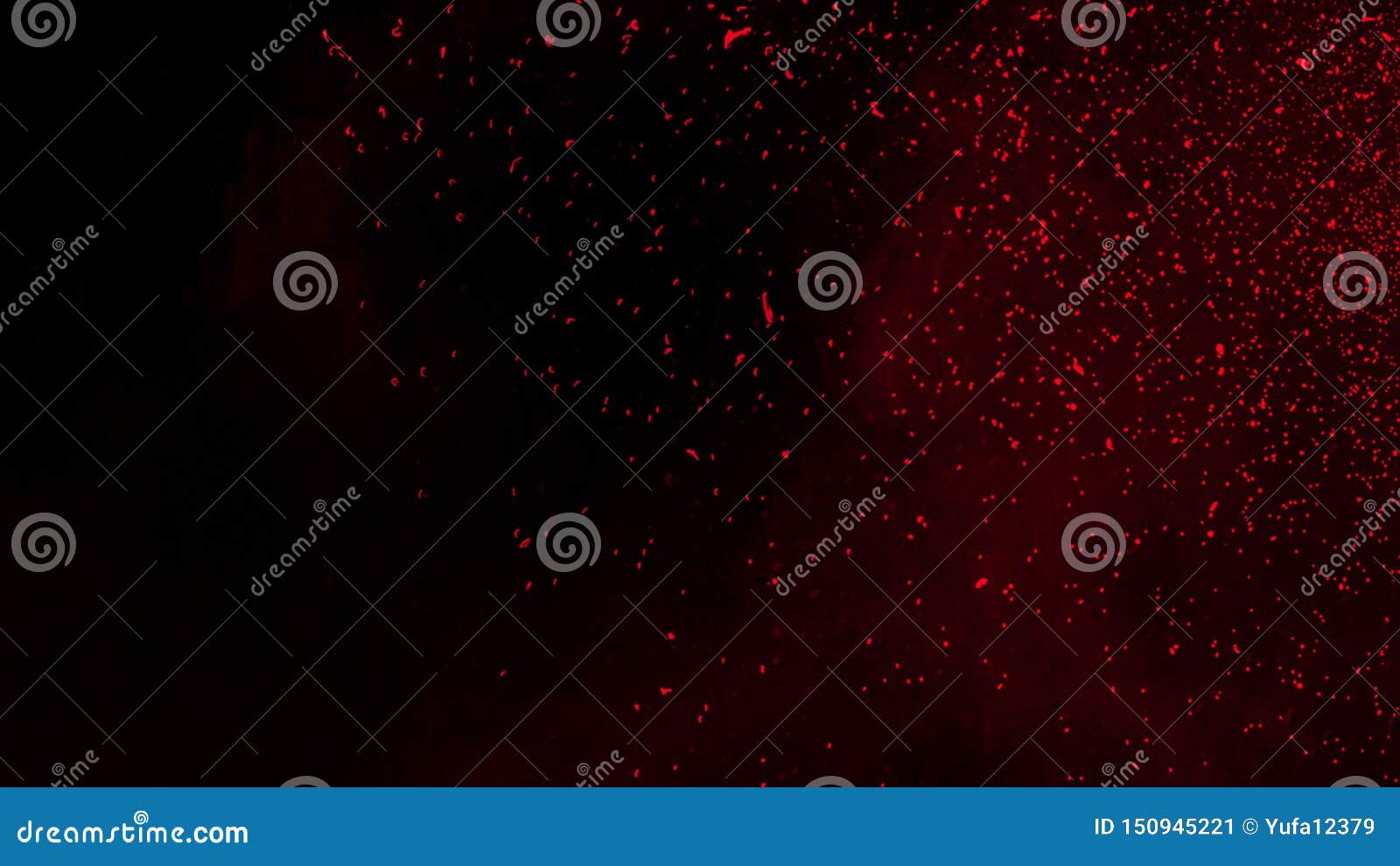 Red Particles Effect Dust Debris Isolated on Black Background, Motion ...