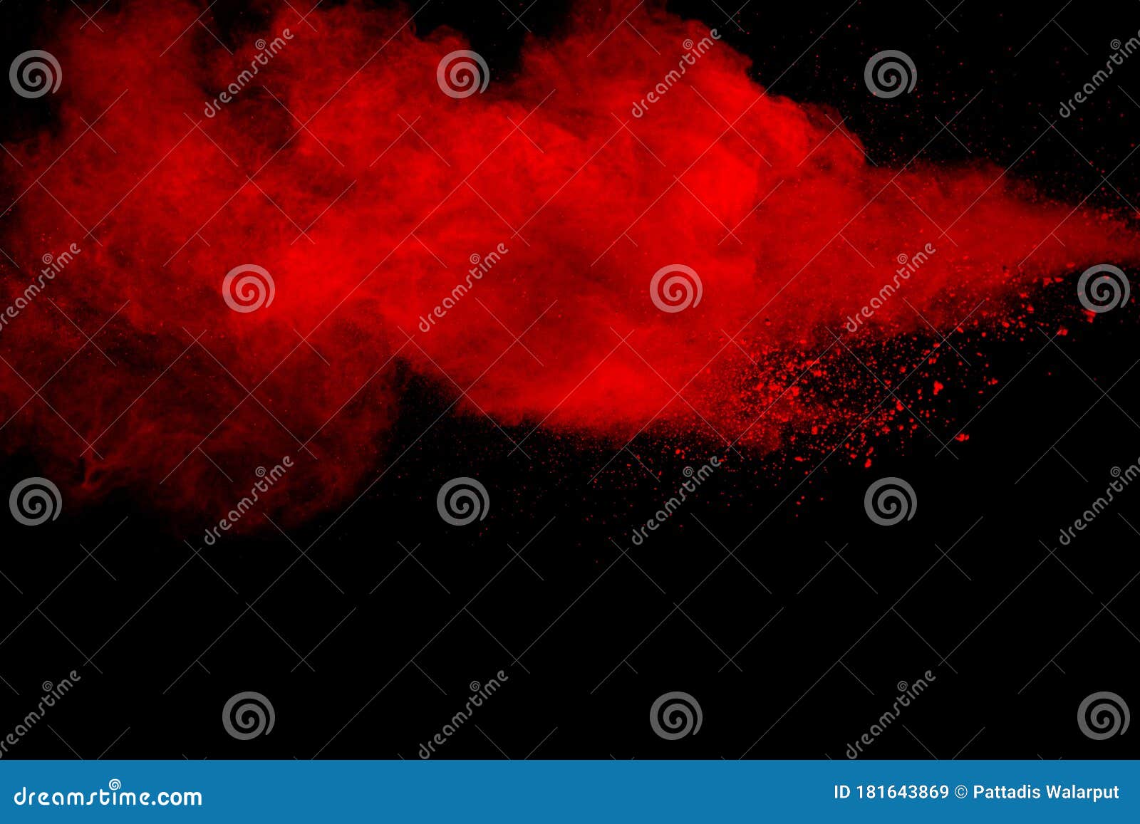 Red Particles Explosion on Black Background. Freeze Motion of Red Dust ...