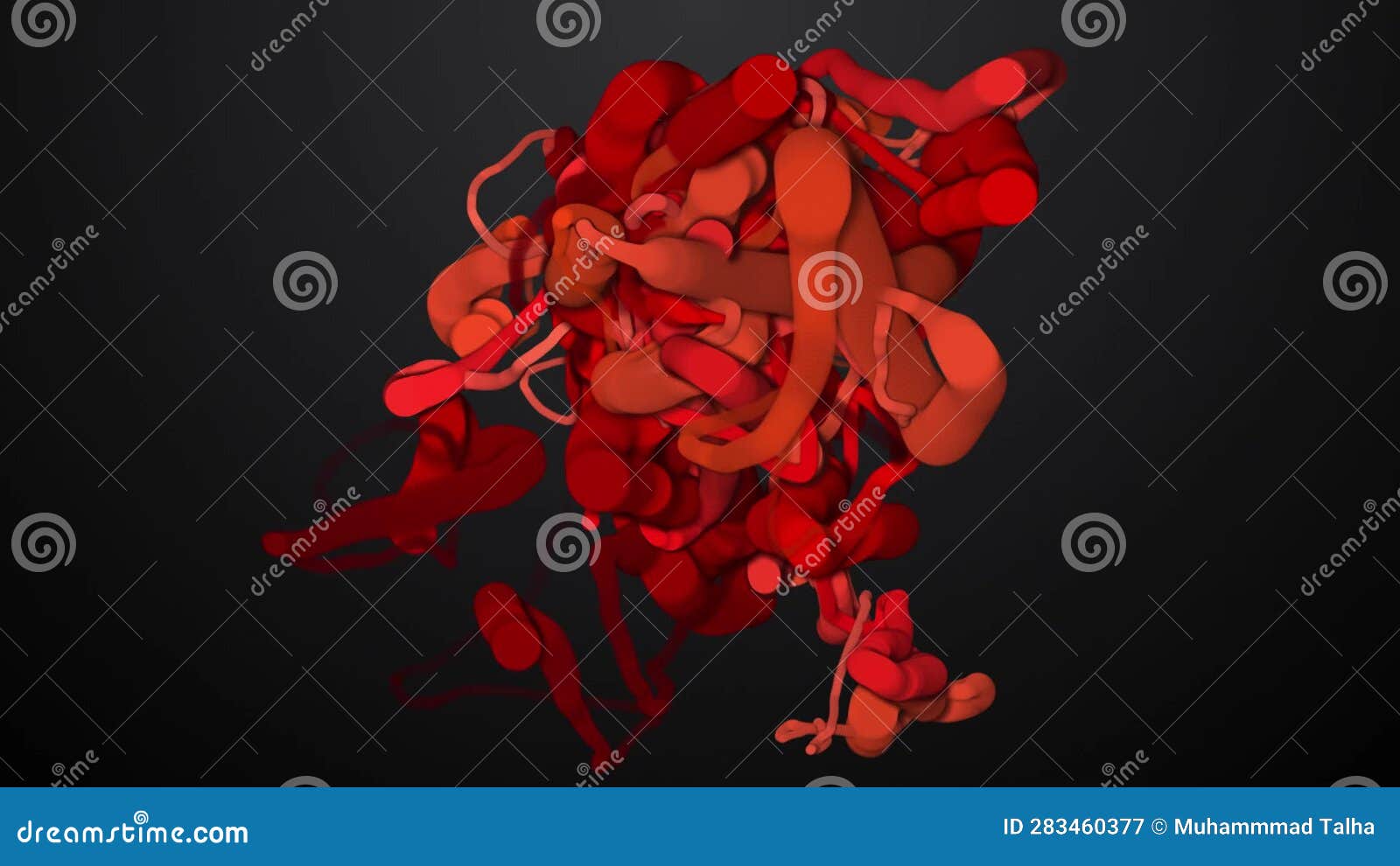 The Red Particles Quick Moving in Random Directions Under the ...