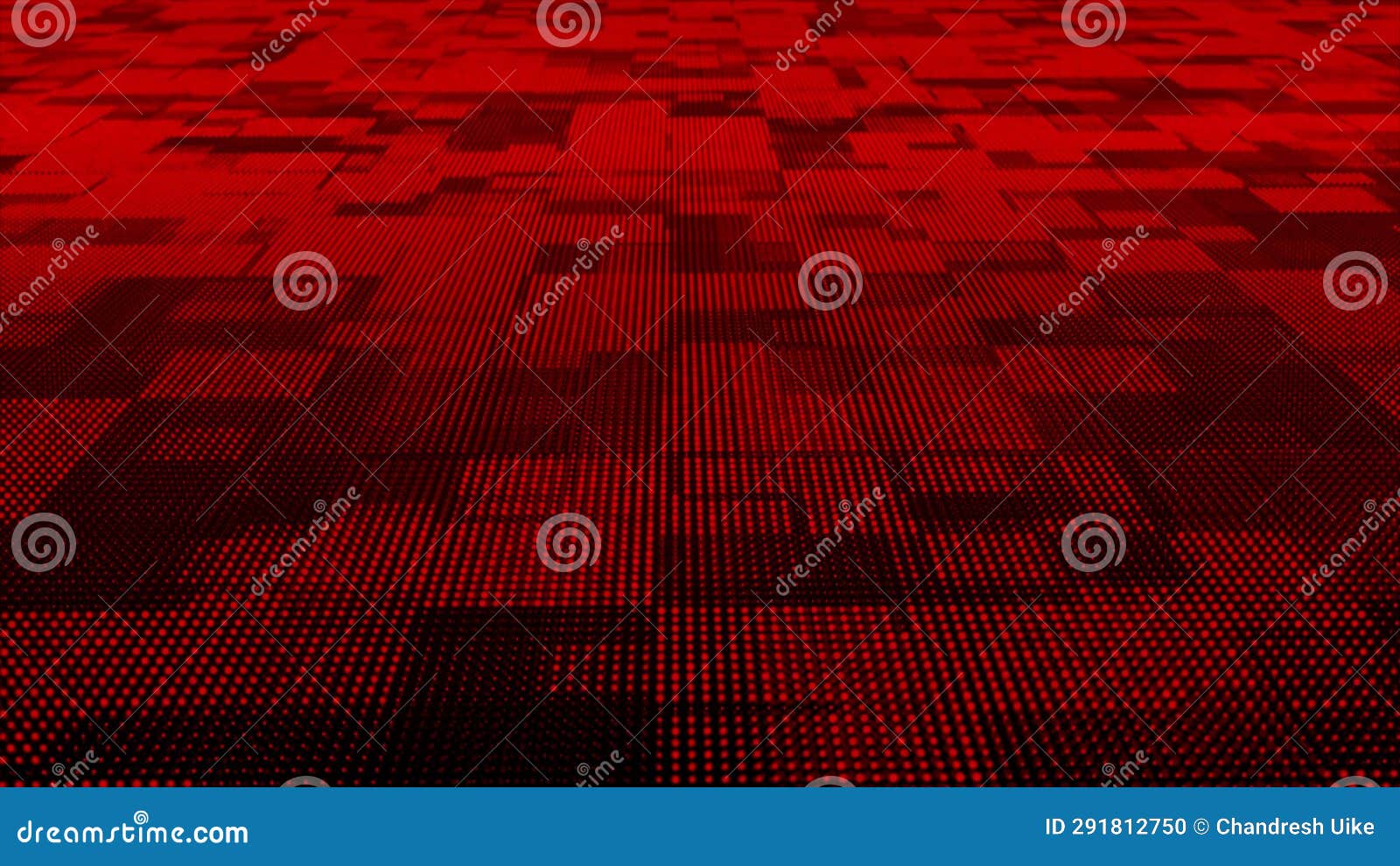 Red Particles Square Box Pattern Moving 3d Technology Cyberspace ...