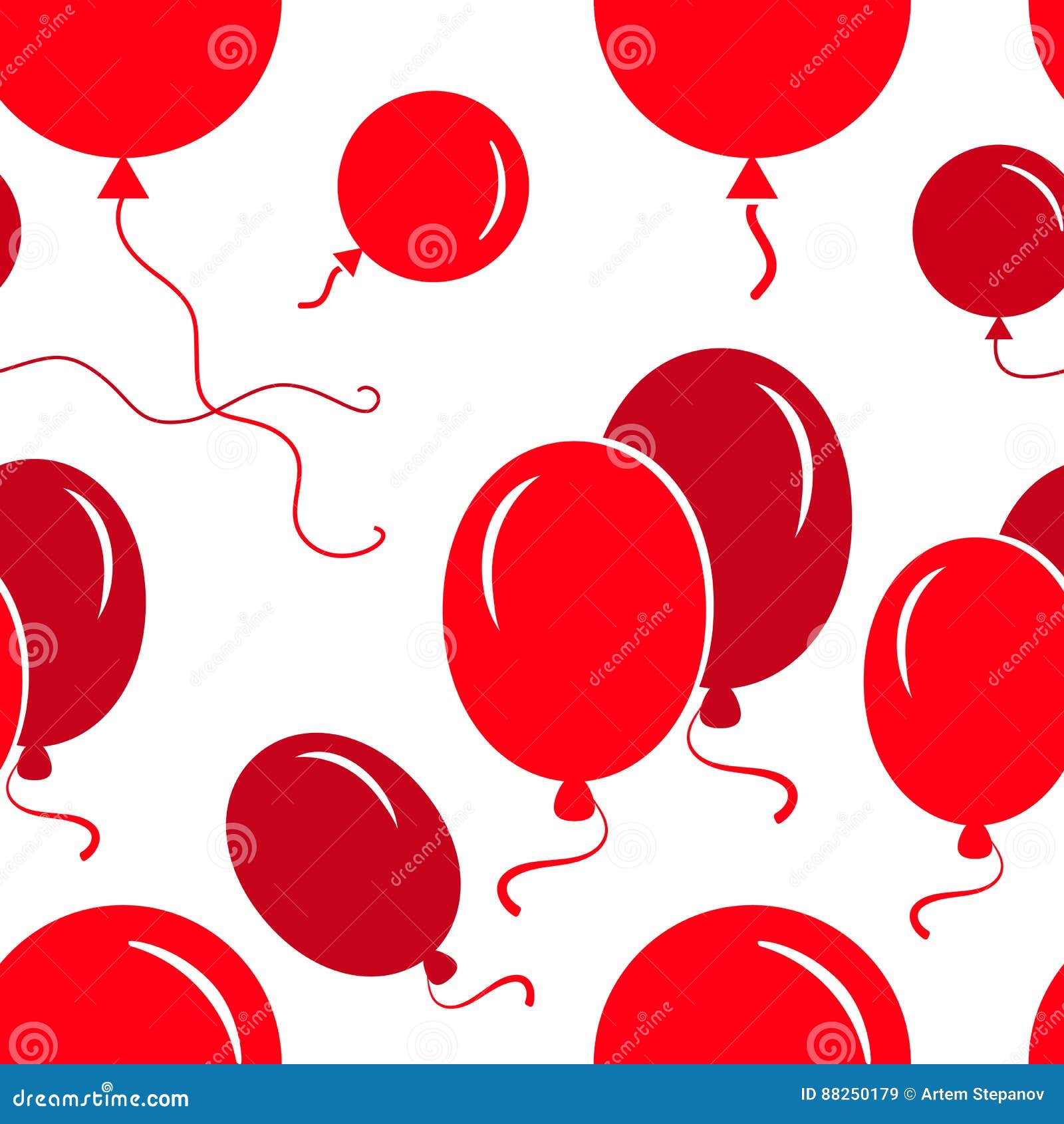 Red Party Balloon Pattern on White Background Stock Vector ...