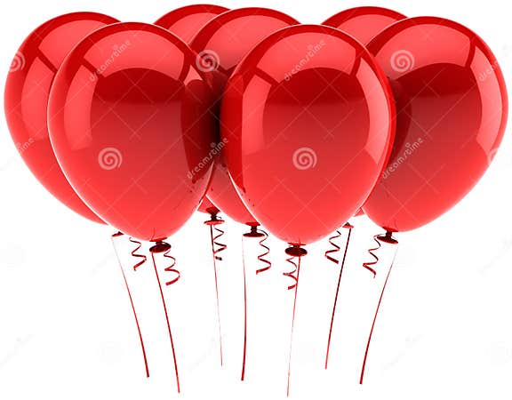 Red party balloons stock illustration. Illustration of helium - 17975598