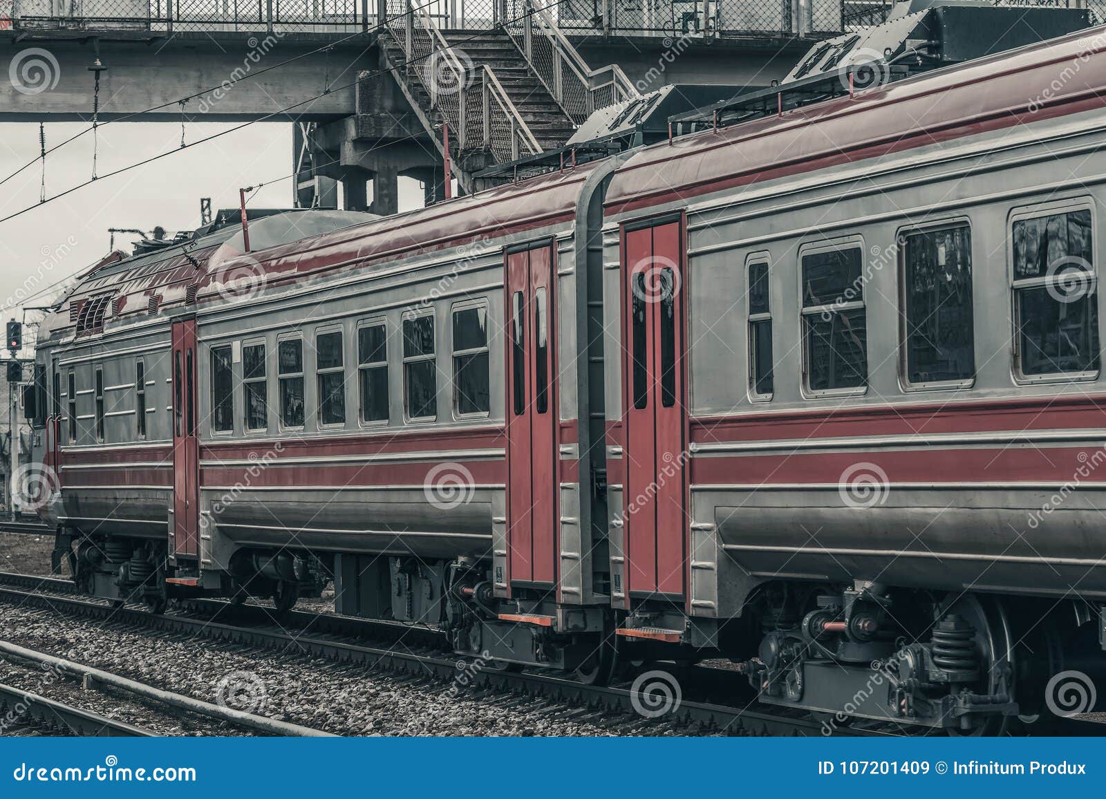 Red passenger train stock image. Image of passenger - 107201409
