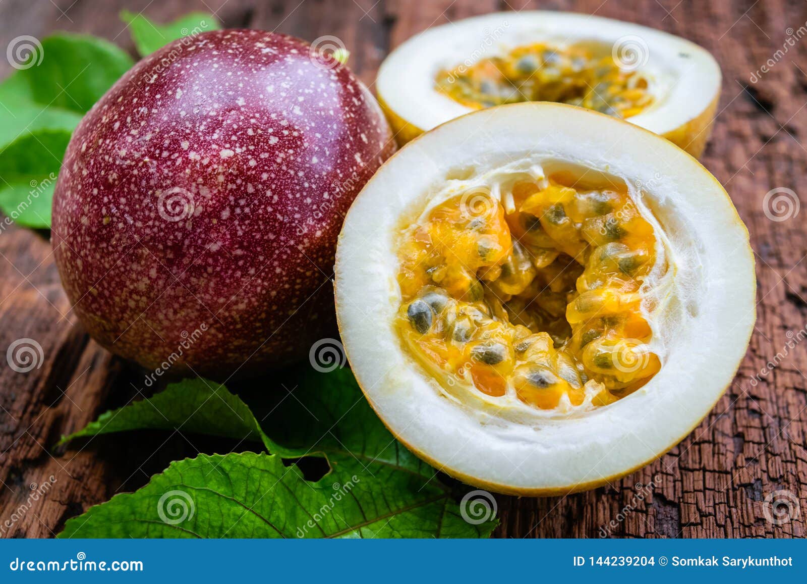 Red passion fruit stock photo. Image of sliced, closeup - 144239204