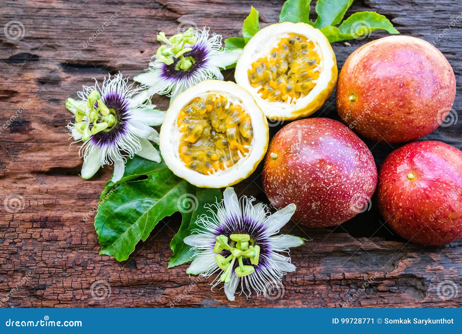 Red passion fruit stock image. Image of fresh, juicy - 99728771
