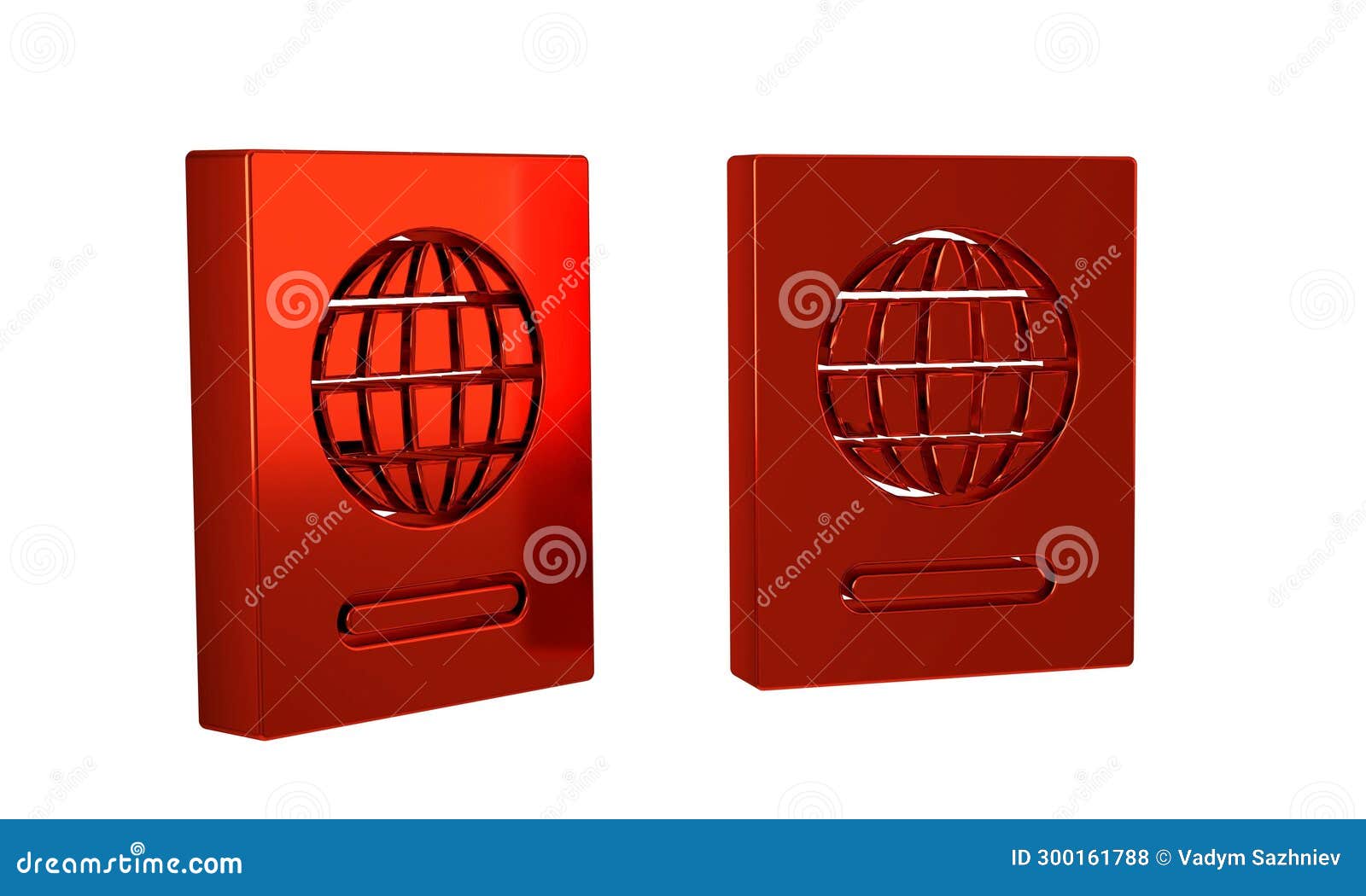 Red Passport with Biometric Data Icon Isolated on Transparent ...