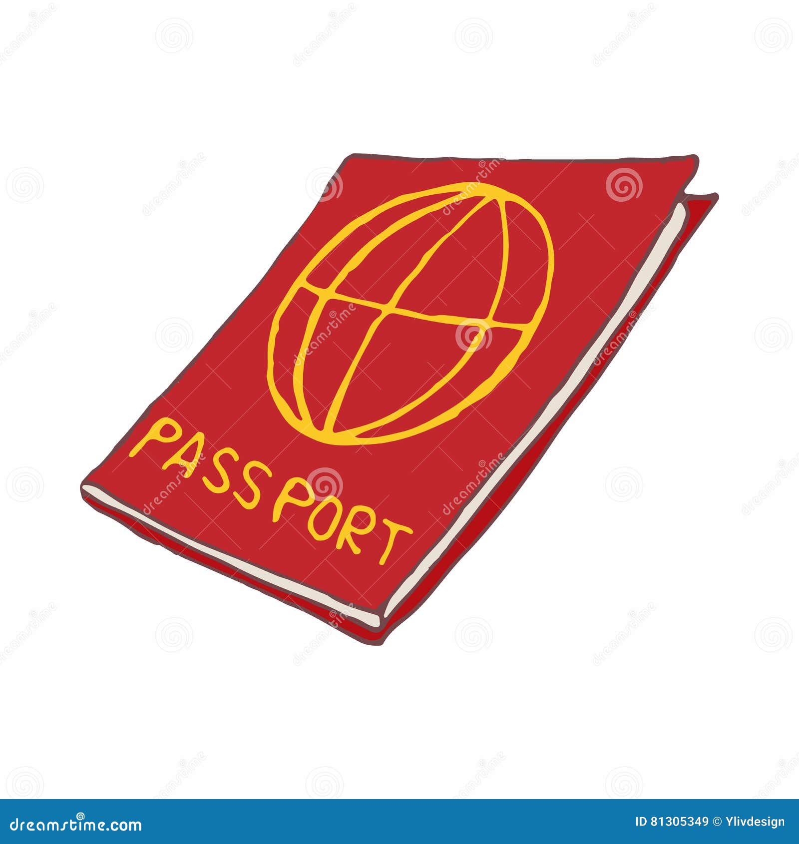 Red Passport Icon, Cartoon Style Stock Vector - Illustration of global ...