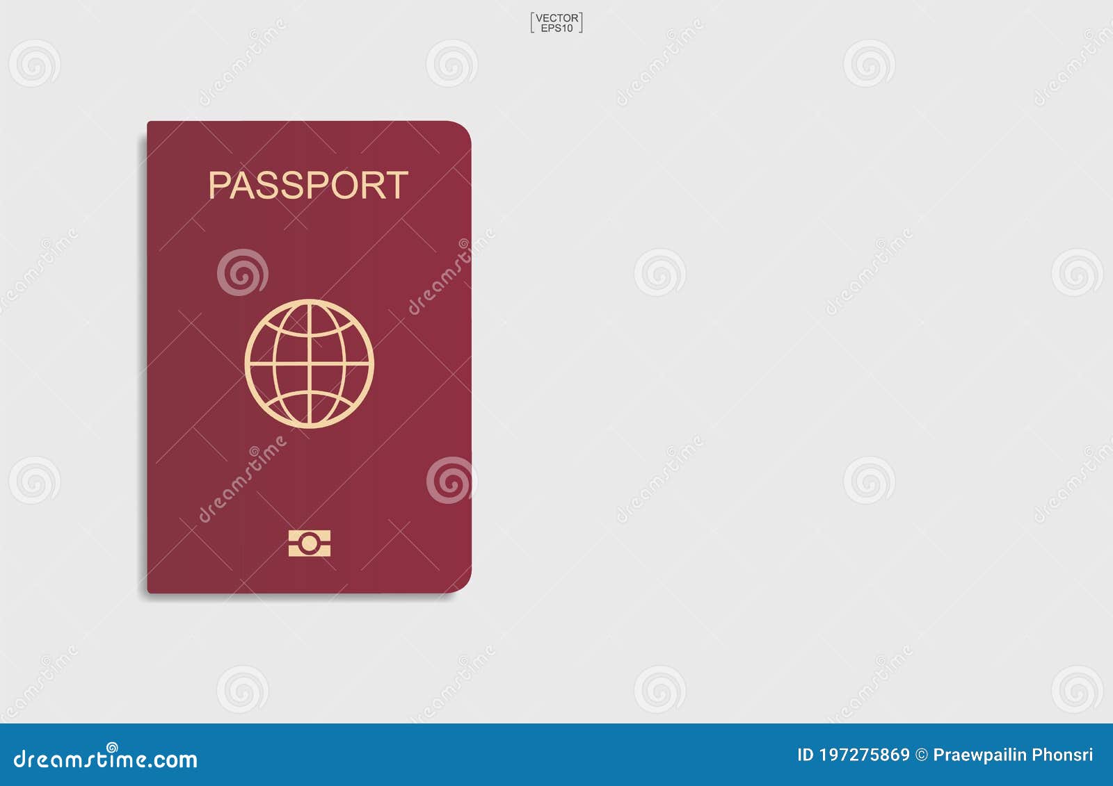 Red Passport on White Background. Vector Stock Illustration ...