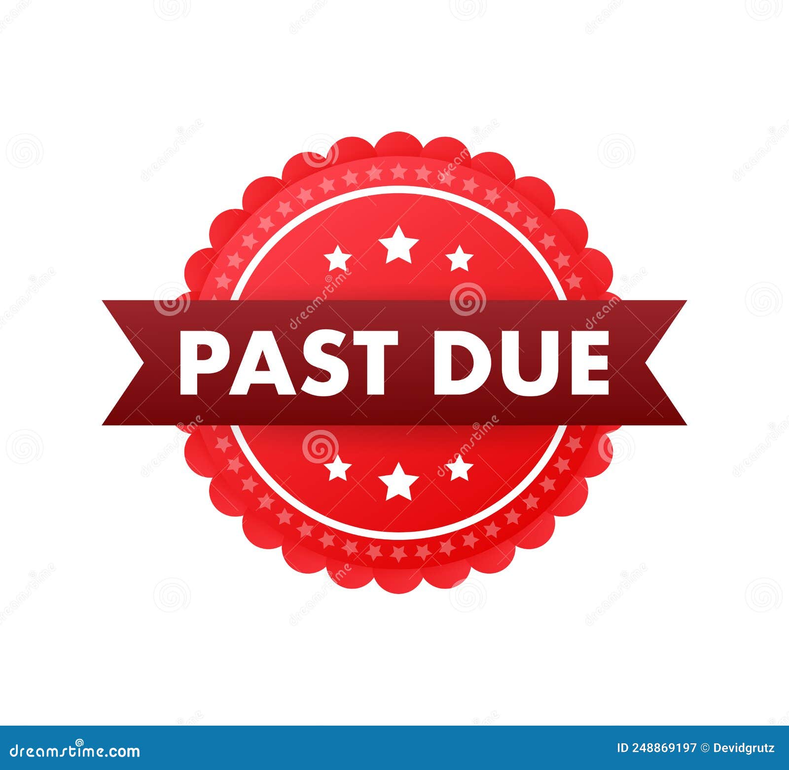 Red Past Due in Vintage Style. Vector Background Stock Vector ...