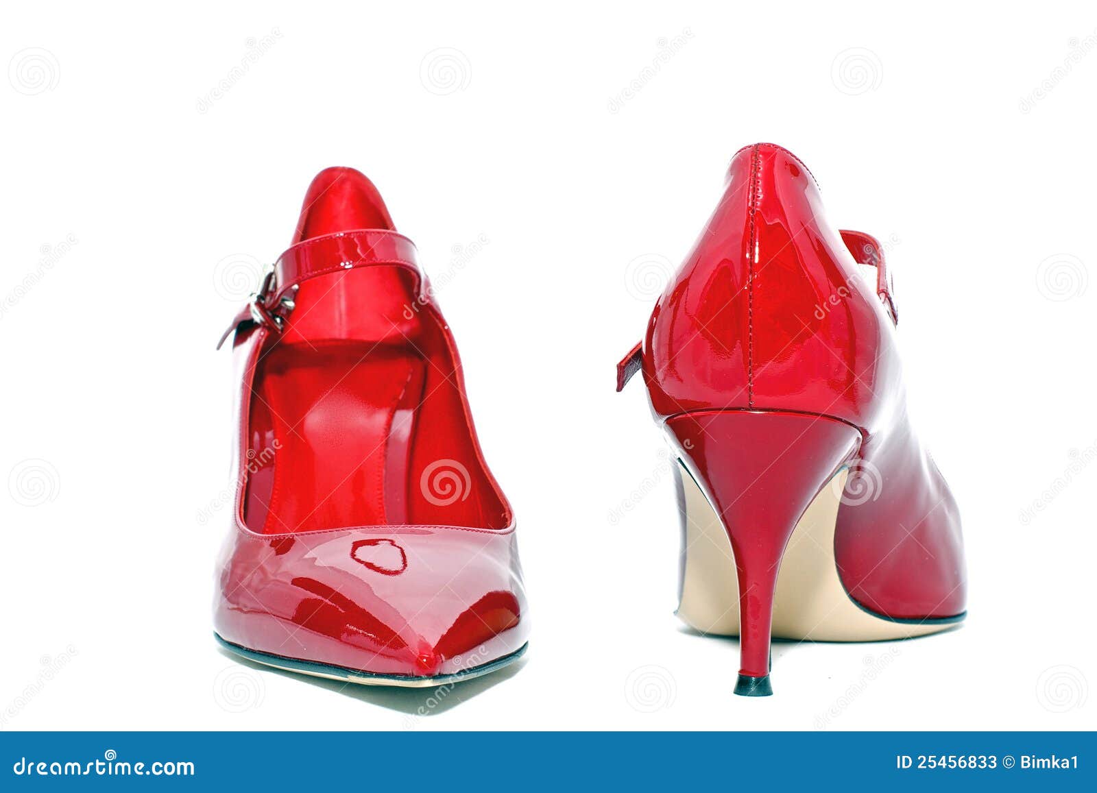 Red Patent Leather High Heels Stock Image - Image of strappy, back ...