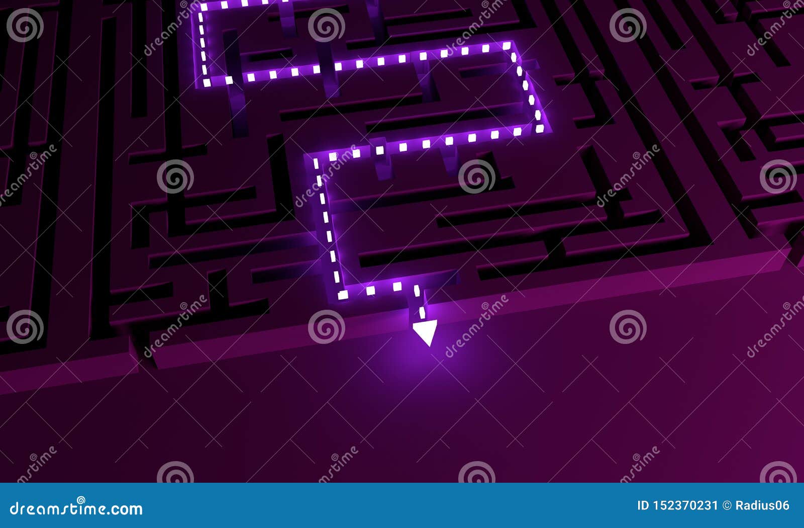 Red path across maze stock illustration. Illustration of path - 152370231