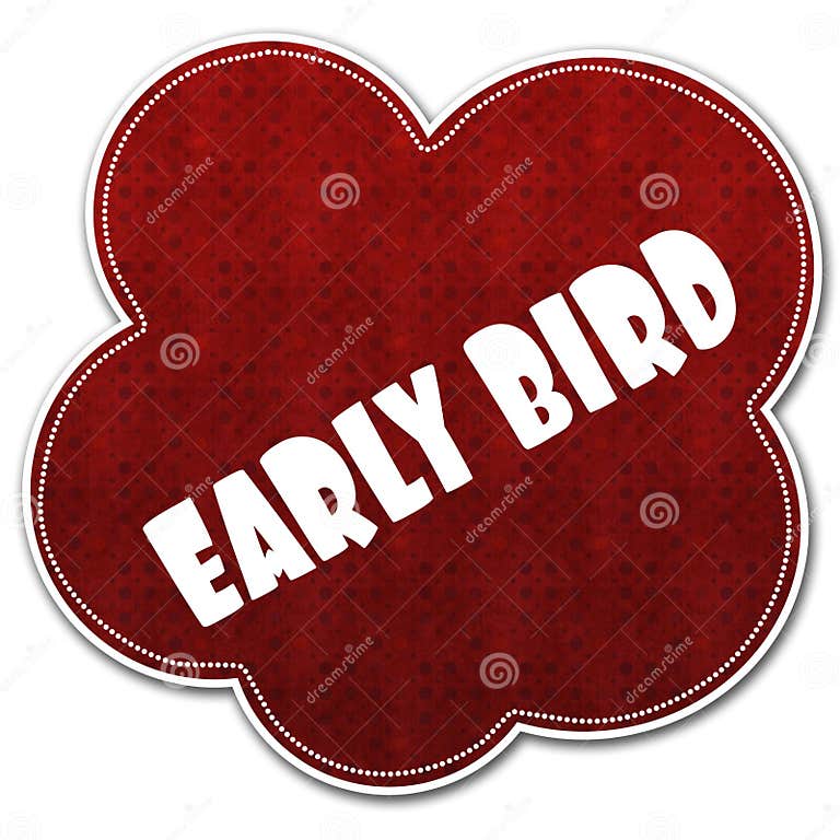 Red Pattern Cloud with EARLY BIRD Text Written on it. Stock ...