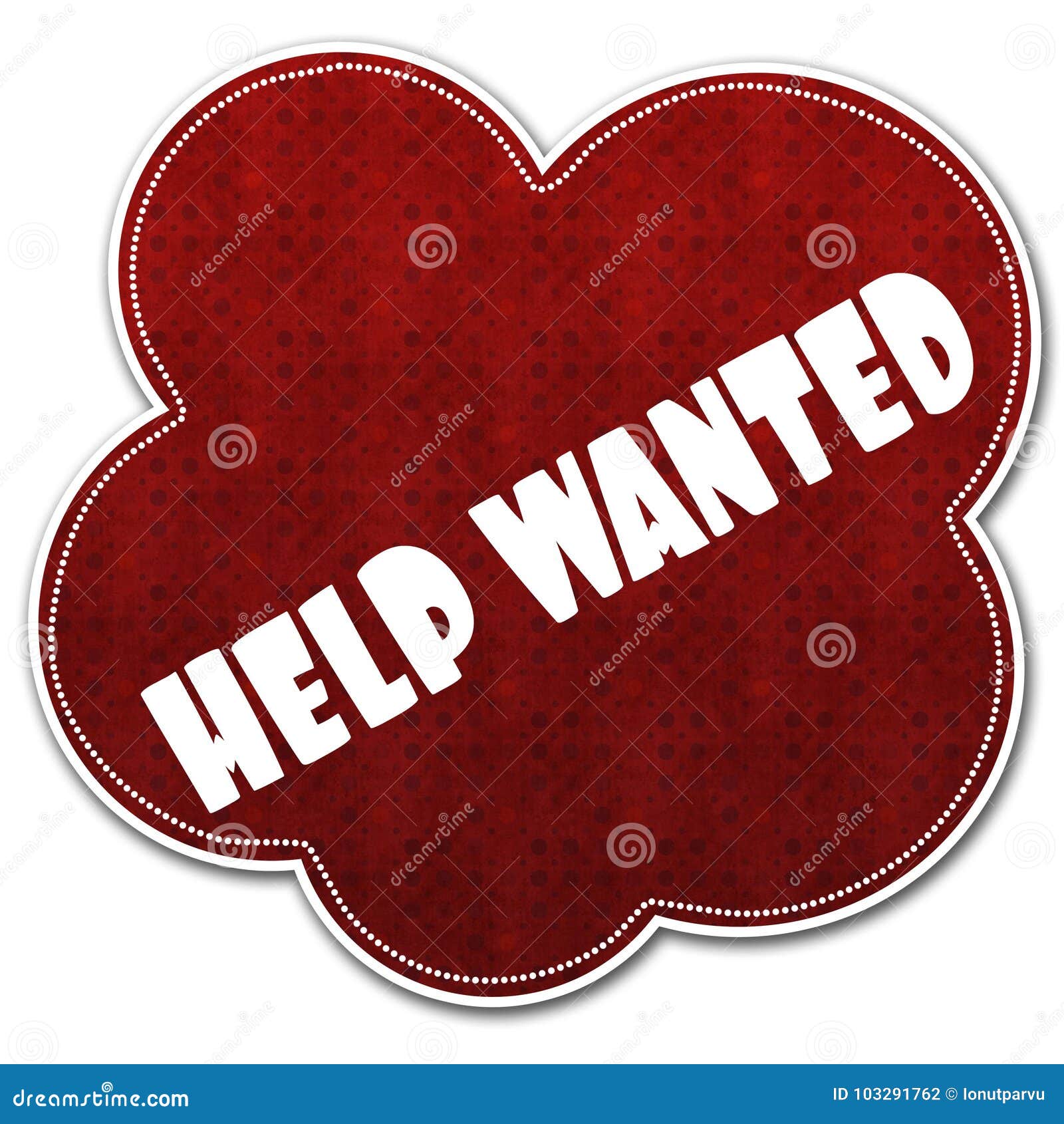 Red Pattern Cloud with HELP WANTED Text Written on it. Stock ...