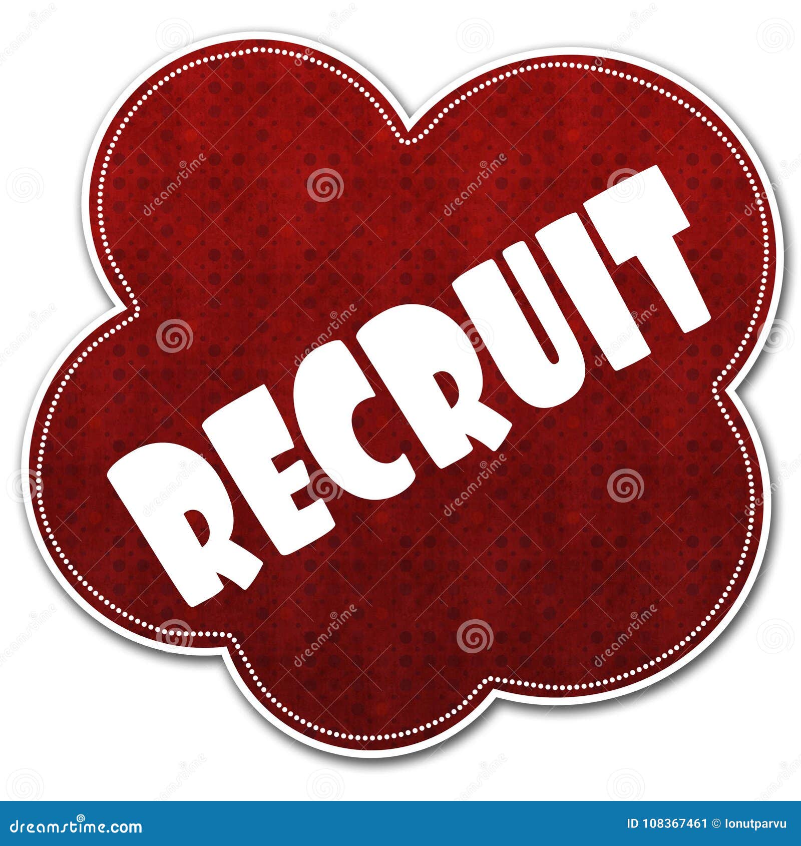 Red Pattern Cloud with RECRUIT Text Written on it. Stock Illustration ...