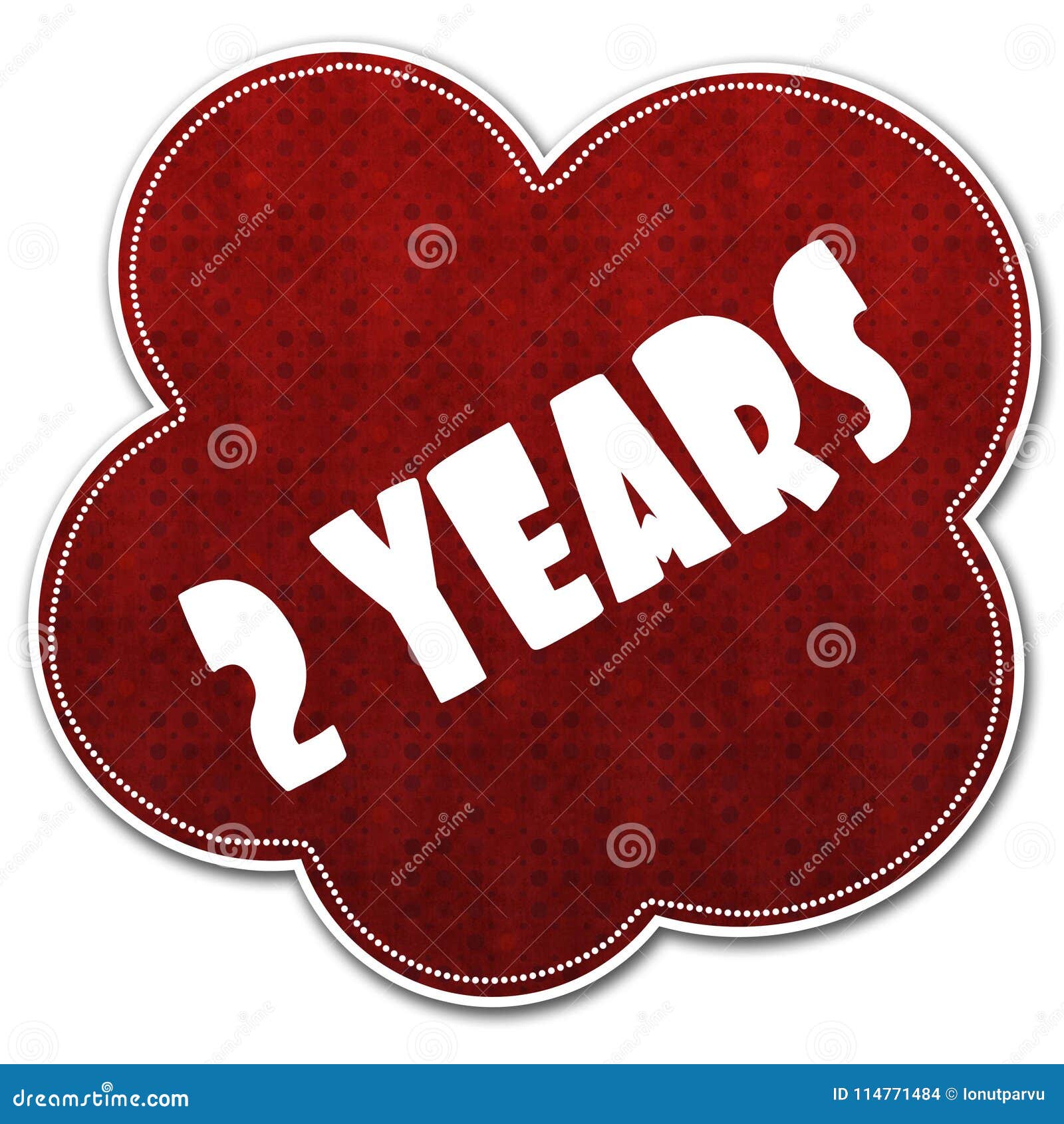 Red Pattern Cloud with 2 YEARS Text Written on it. Stock Illustration ...