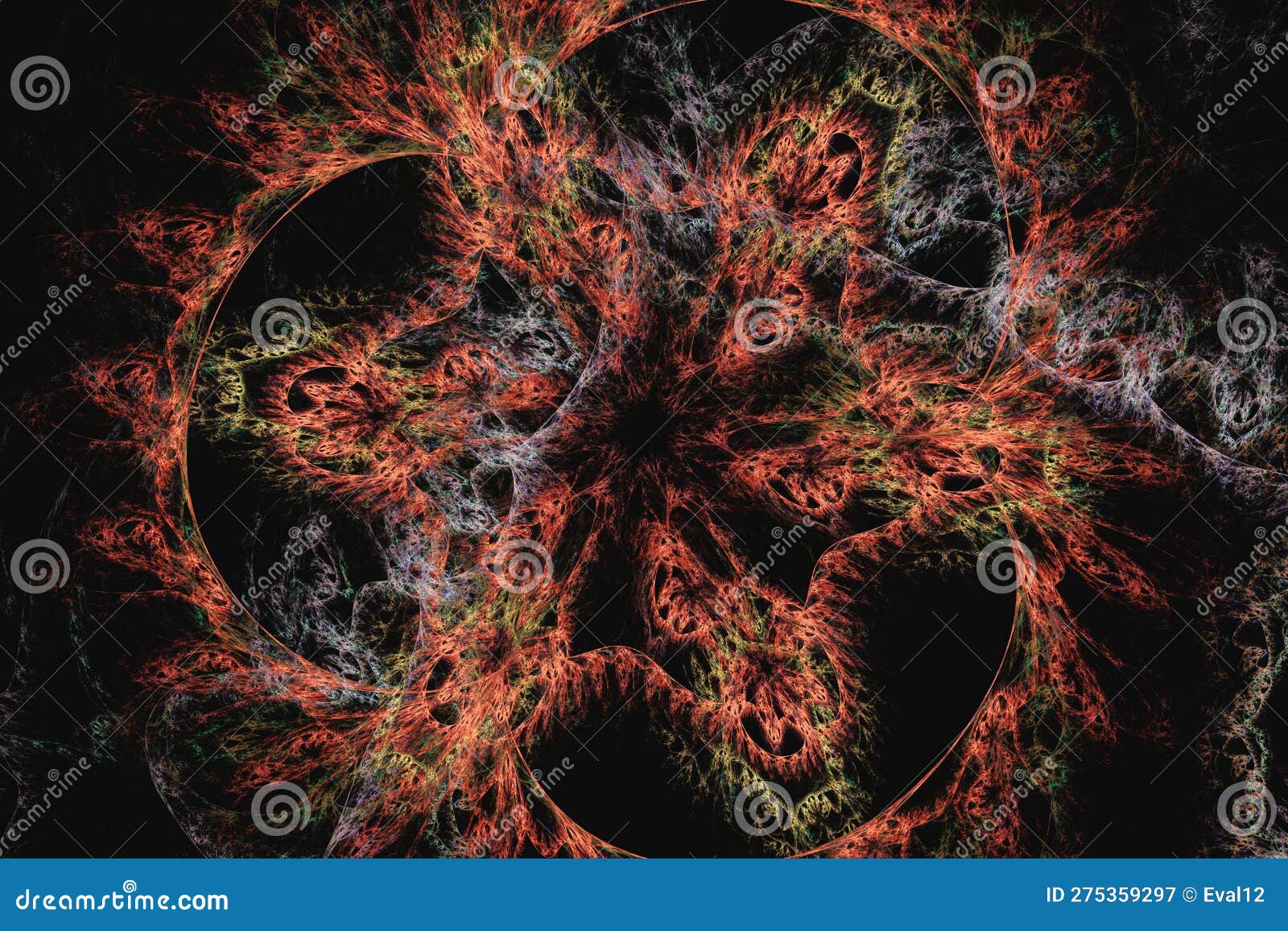 Red Pattern of Crooked Waves on a Black Background. Stock Illustration ...