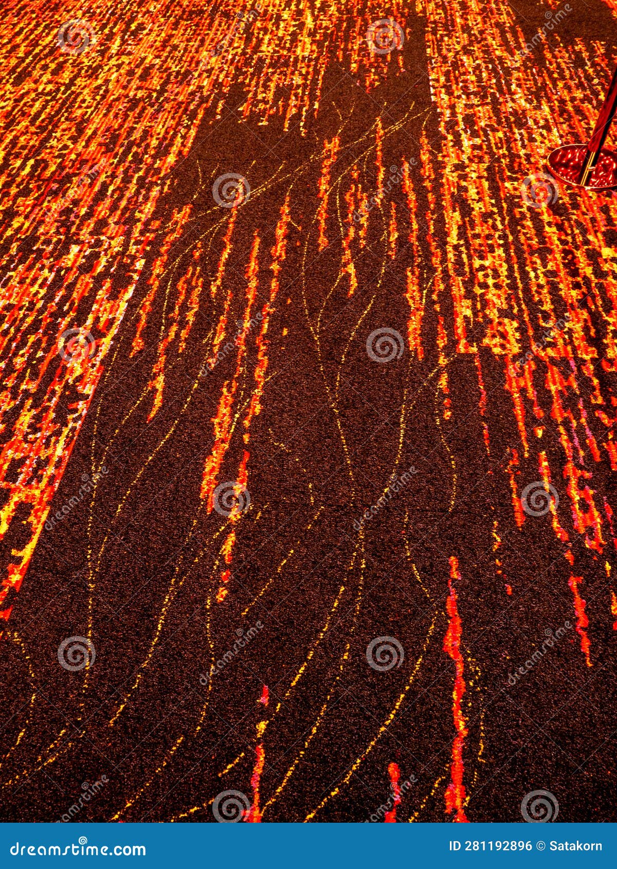 Red Pattern Looked Like a Flame on the Floor Carpet Stock Photo - Image ...