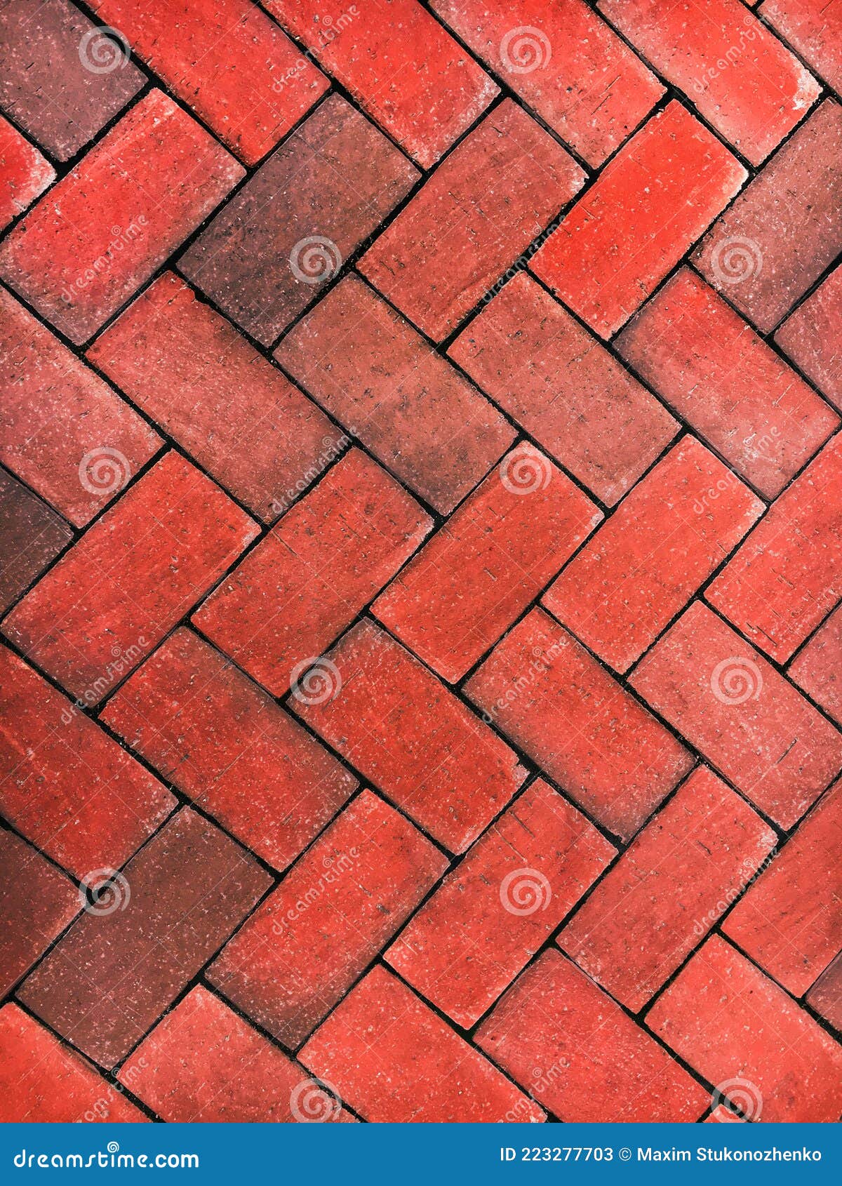 The Texture of Red Paving Slabs Laid with a Herringbone.Paving Slab ...